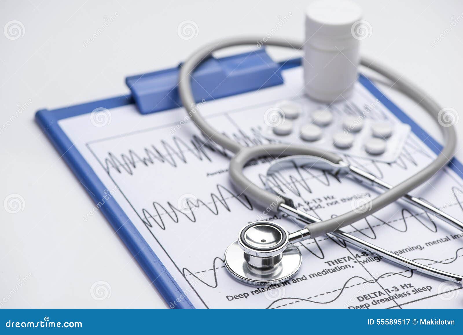 Medical Records and Stethoscope Stock Image - Image of cardiogram ...