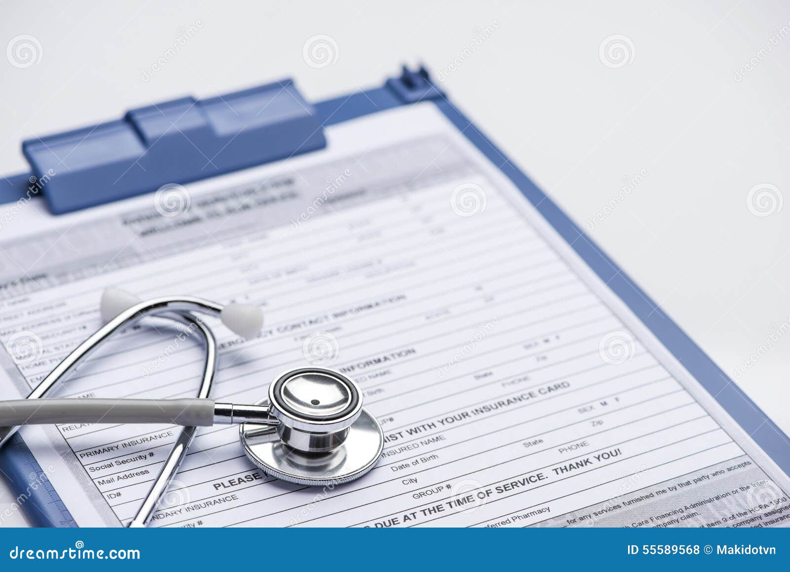 Medical Records and Stethoscope Stock Photo - Image of instrument, blue ...