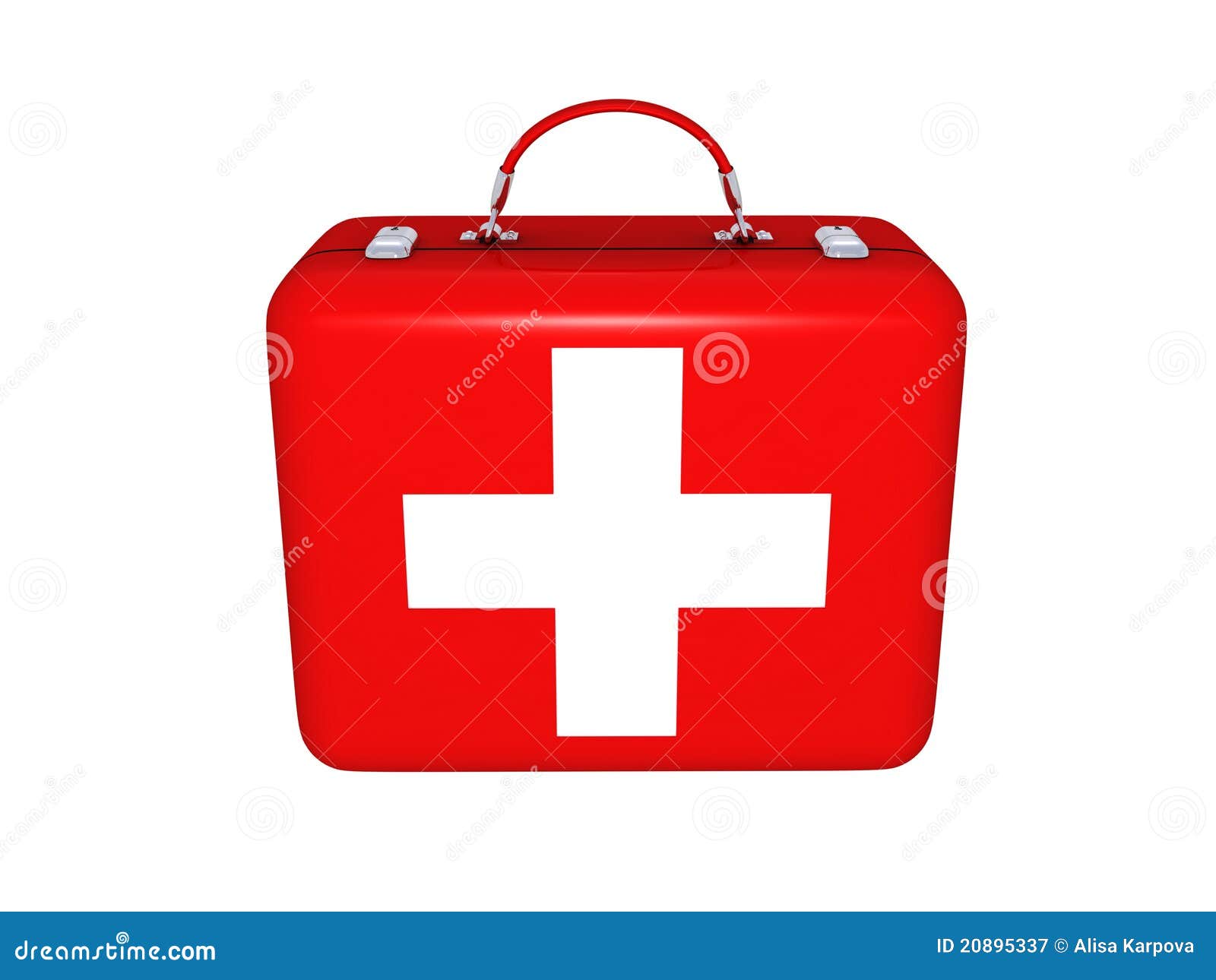 Medical Red Box with White Cross Stock Illustration - Illustration of ...