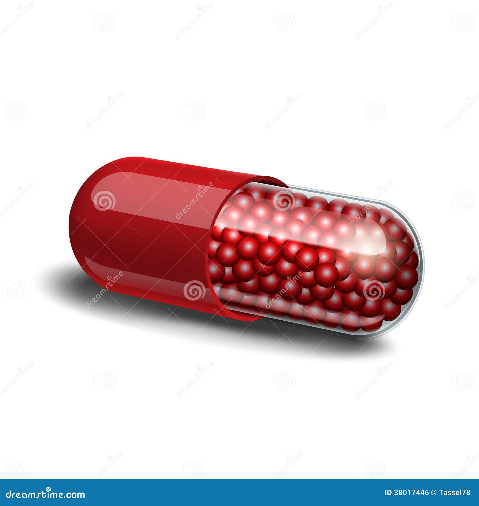 Medical Red Capsule with Granules Stock Vector - Illustration of color ...