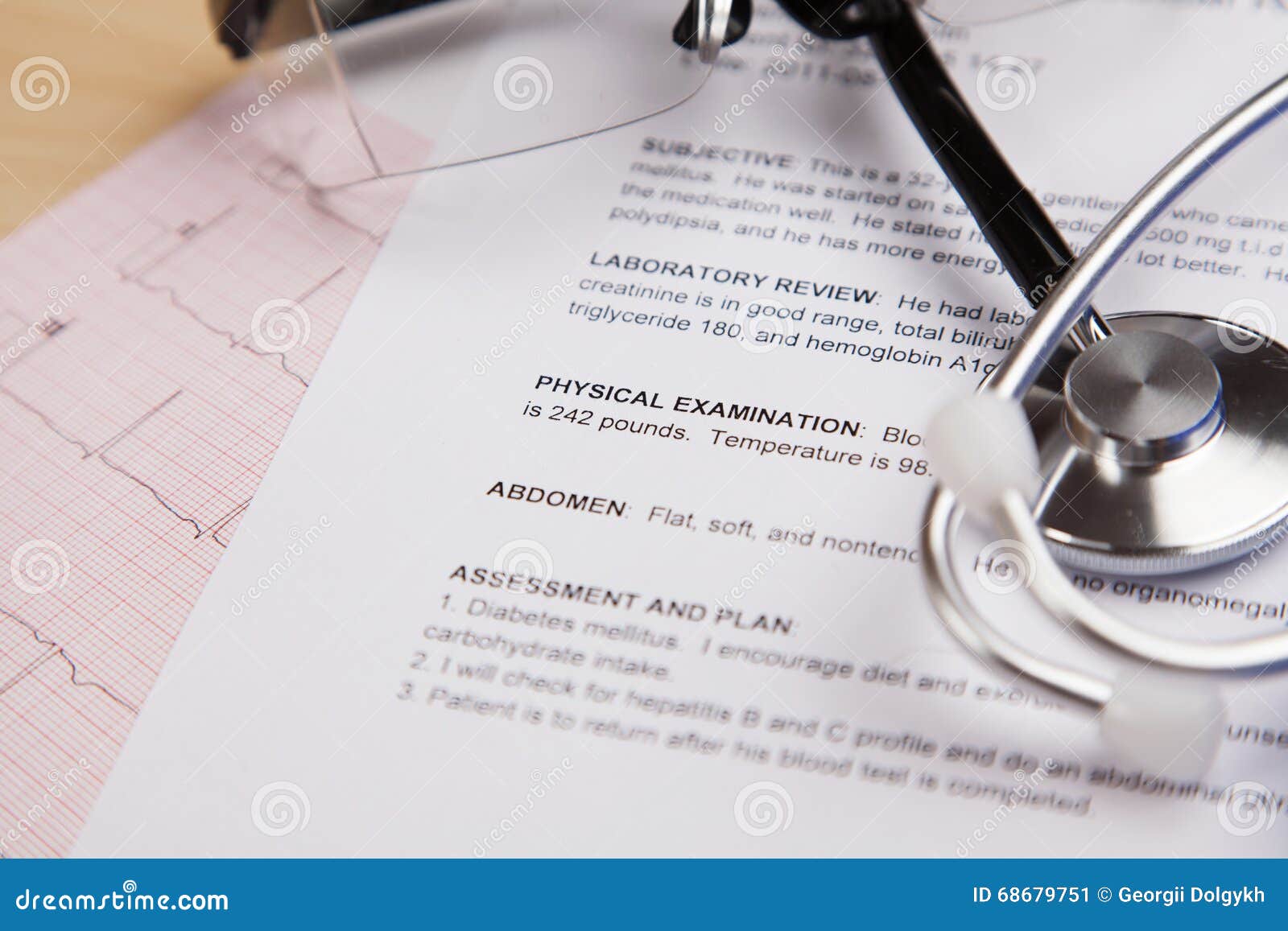 Medical Report and Cardiogram Stock Image - Image of clinic ...