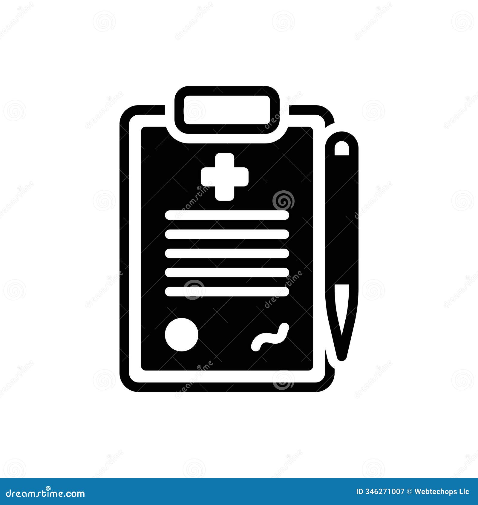 Black Solid Icon for Medical Report, Medical and Document Stock ...
