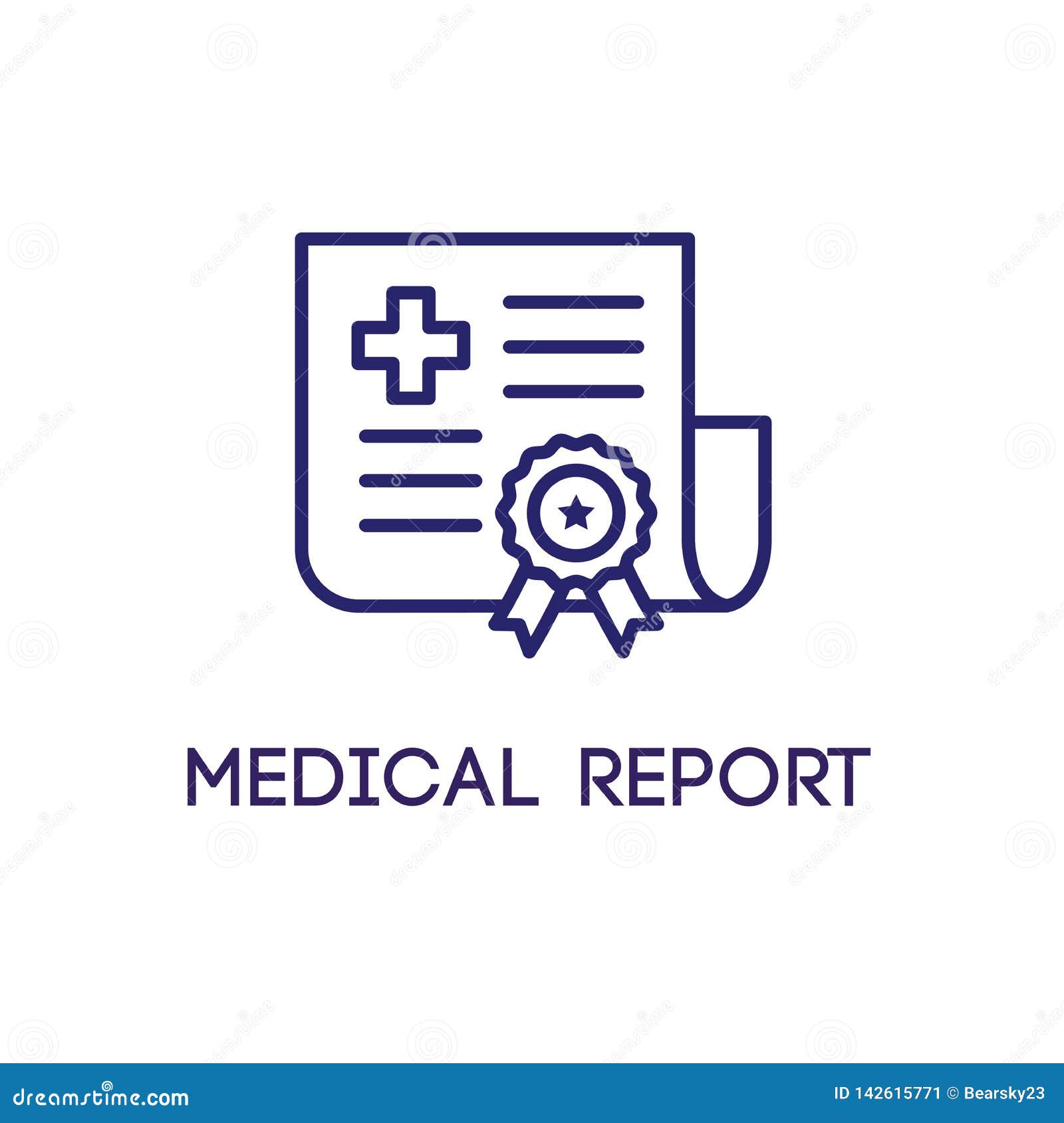 Medical Report Outline or Line Flat Vector Icon - Mobile Application or ...
