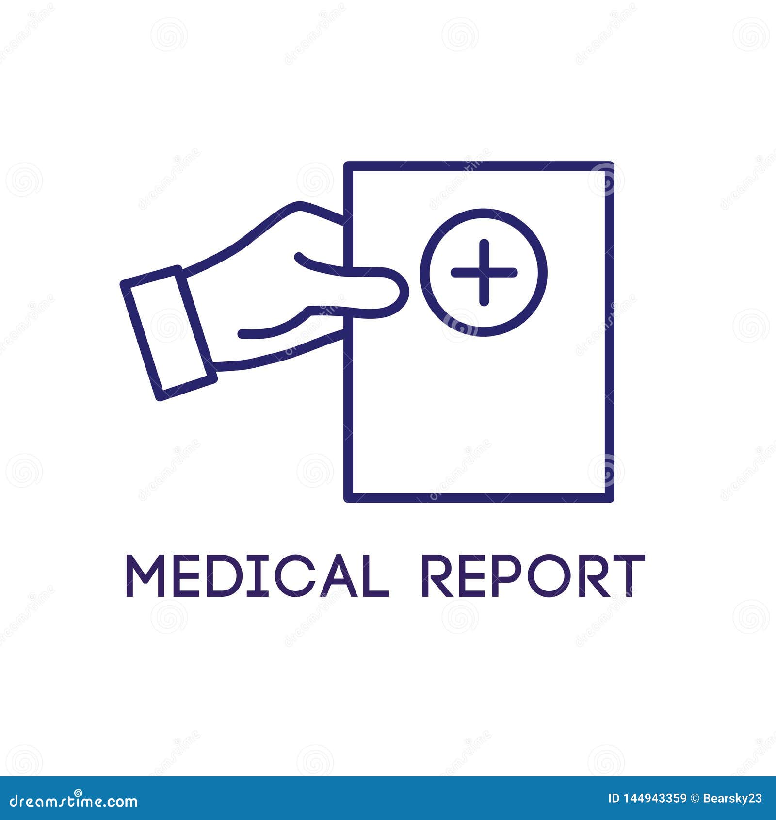 Medical Report Outline or Line Flat Vector Icon - Mobile Application or ...