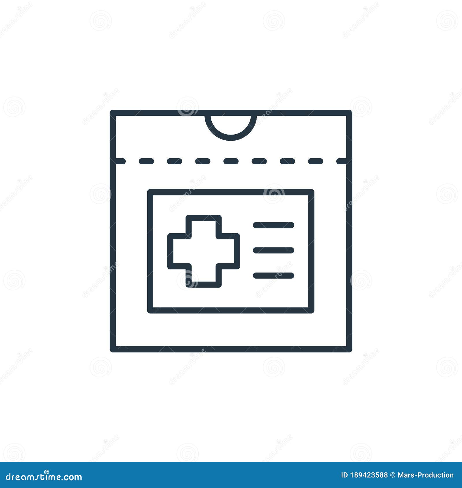 Medical Report Vector Icon Isolated on White Background. Outline, Thin ...