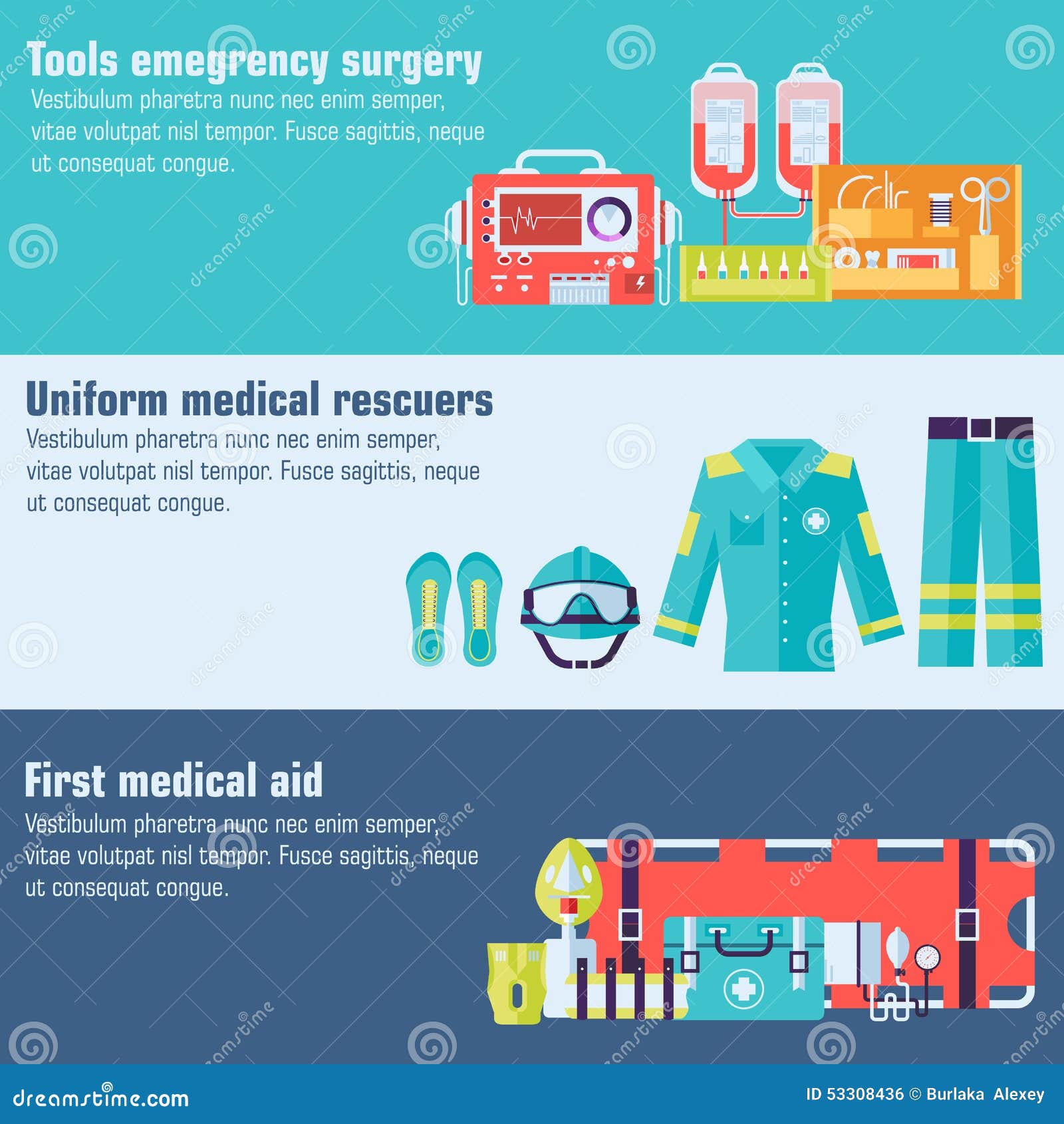 Medical Rescue Uniform and Set First Aid Help Stock Vector ...
