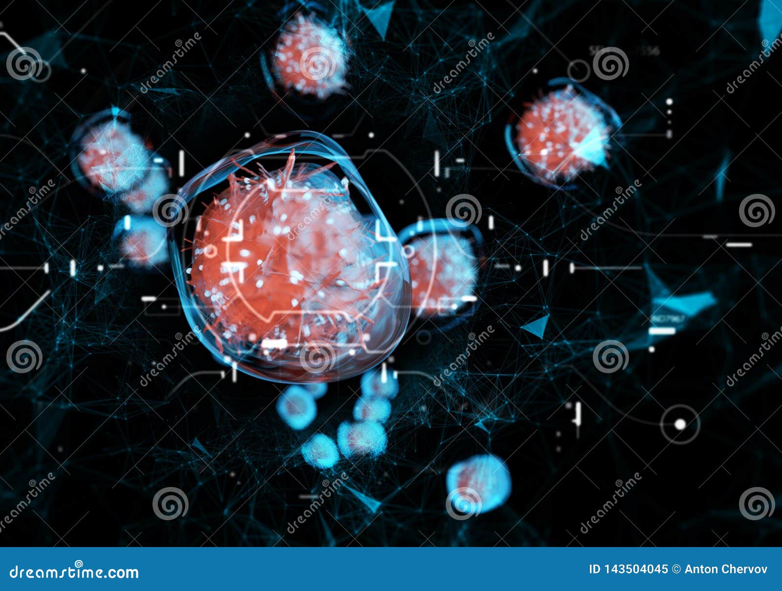 Medical Research Cell 3d Render Stock Illustration - Illustration of ...