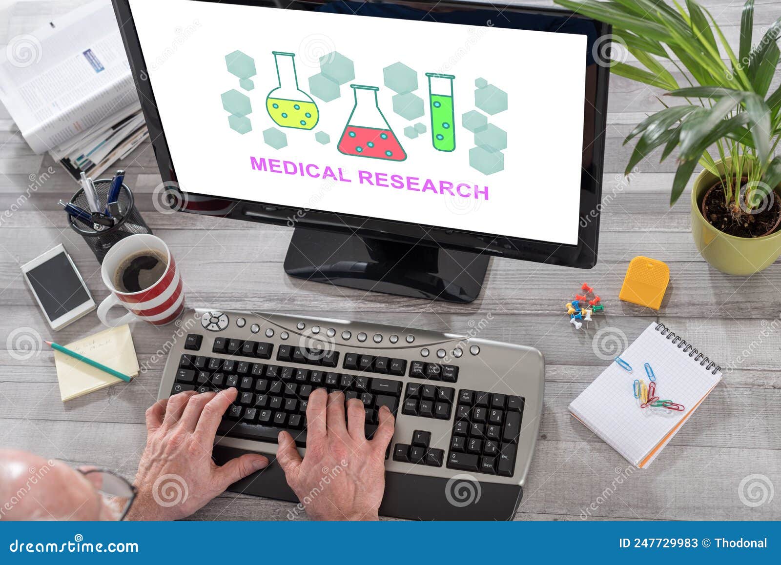 Medical Research Concept on a Computer Stock Image - Image of computer ...