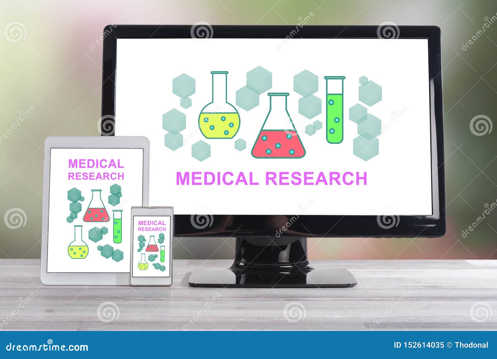 Medical Research Concept on Different Devices Stock Image - Image of ...