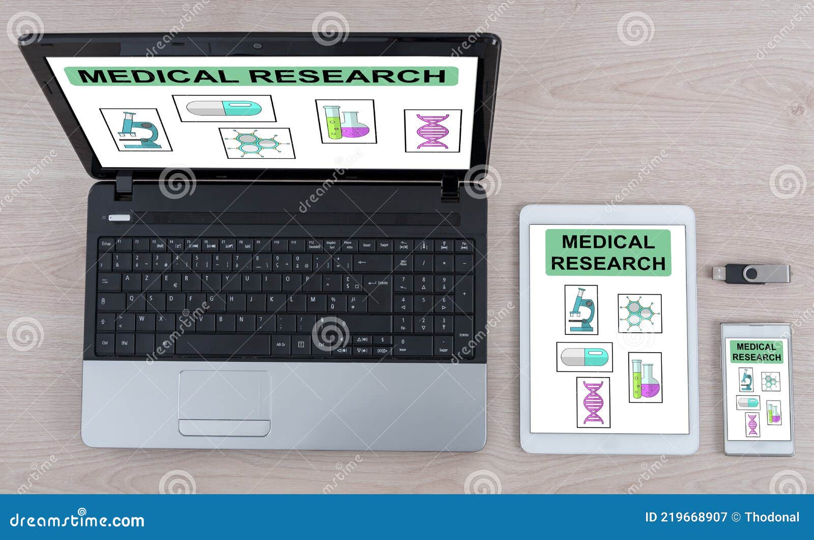 Medical Research Concept on Different Devices Stock Image - Image of ...