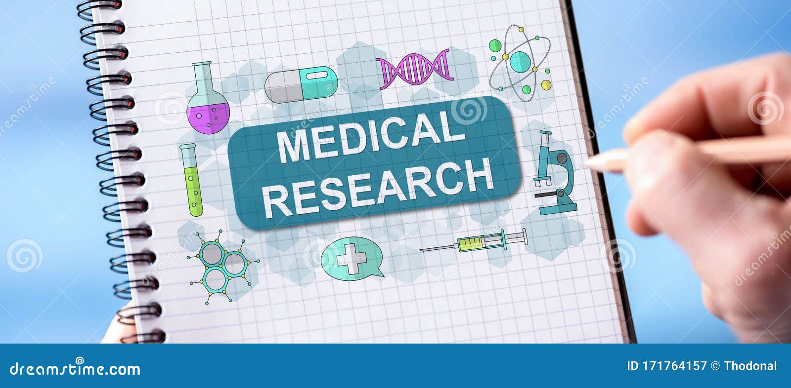 Medical Research Concept on a Notepad Stock Image - Image of medical ...