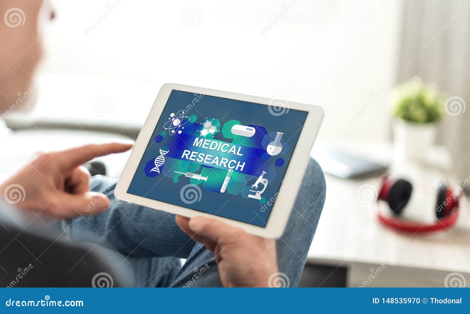 Medical Research Concept on a Tablet Stock Photo - Image of technology ...