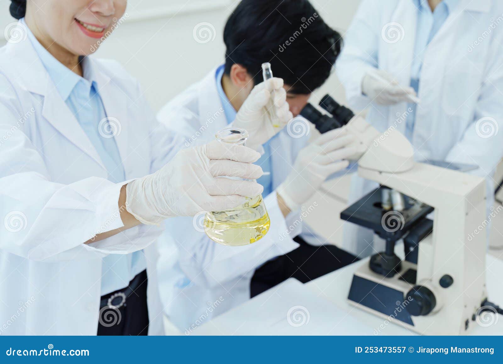 Scientists Analyze Chemical Samples Discuss Technological Innovations ...