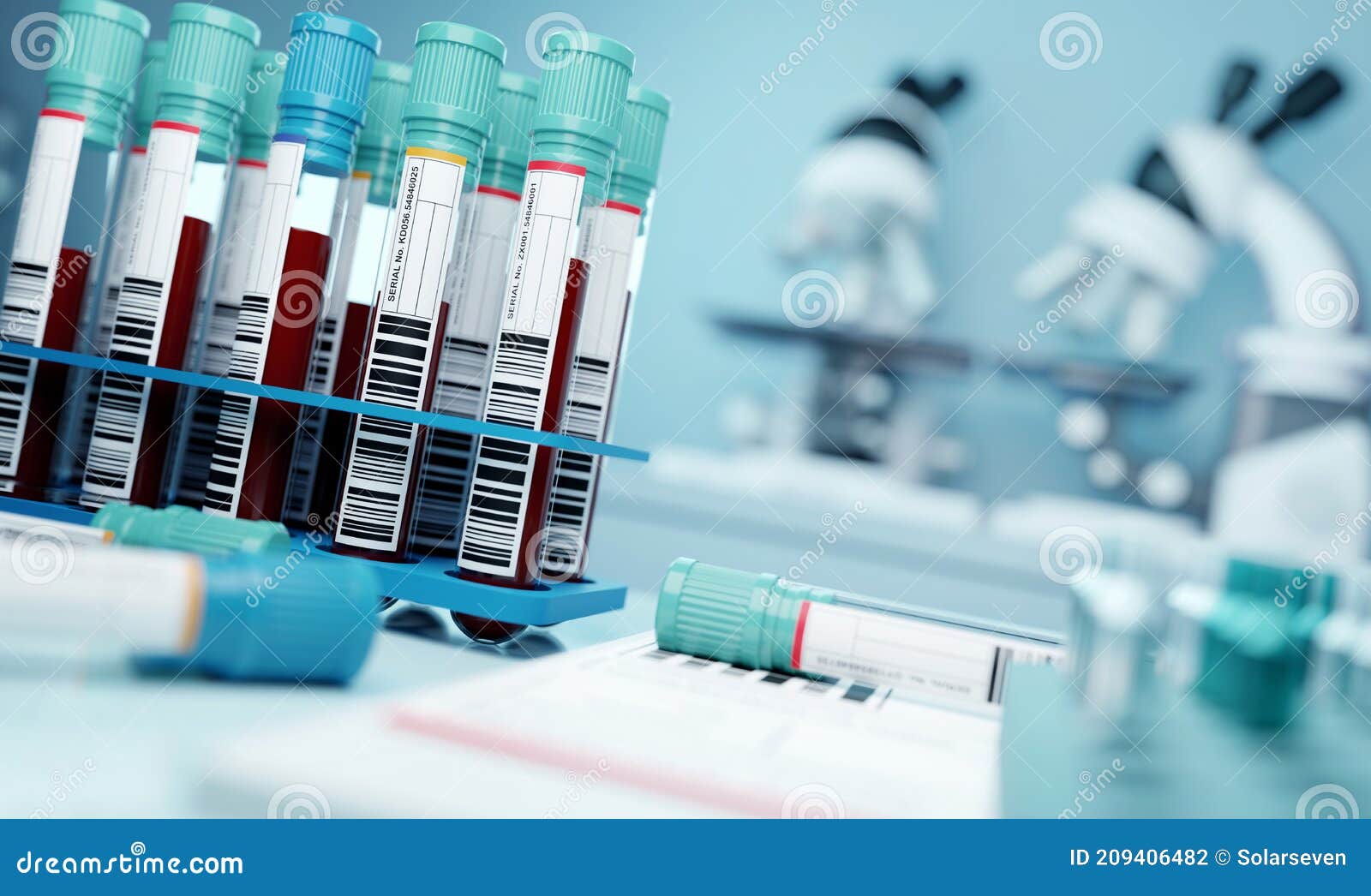 Medical Research Laboratory with Blood Samples Stock Illustration ...