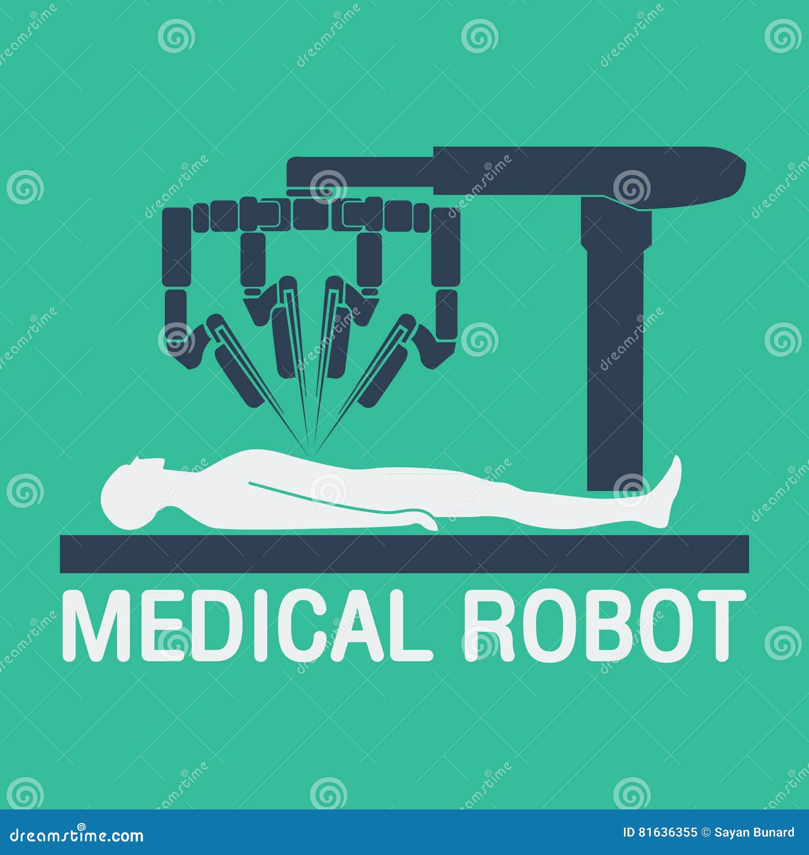 Medical robot icon vector stock vector. Illustration of surgical - 81636355