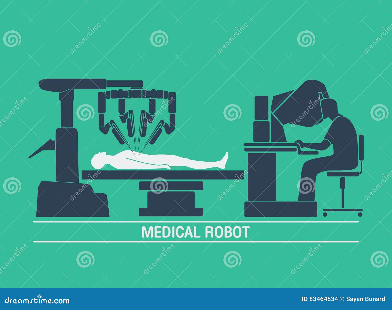 Medical robot icon vector stock vector. Illustration of surgical - 83464534