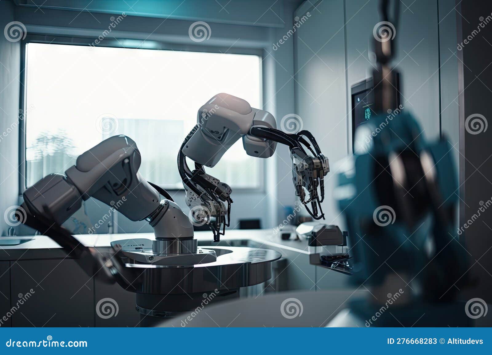 Medical Robot Performing , with Robotic Arm and Precision Tools in View ...