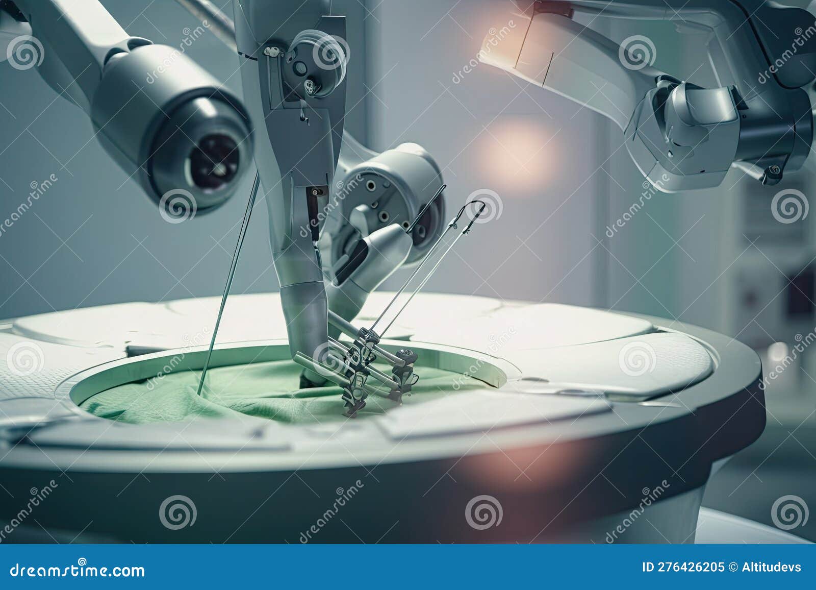 Medical Robot Performing , with View of Incision and Surgical Tools ...