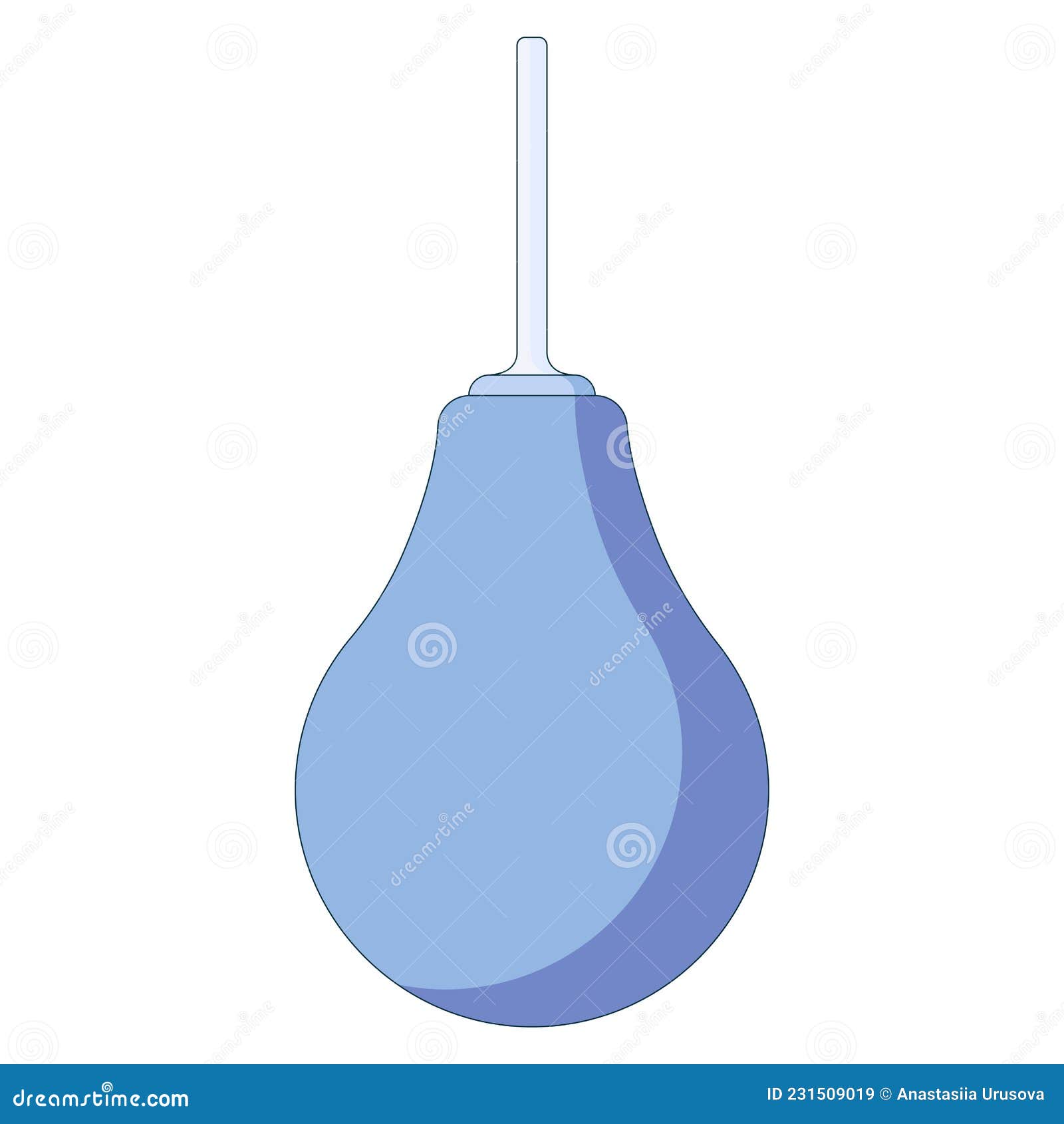 Medical Rubber Blue Enema Icon in a Flat Style Isolated on a White ... Medical Rubber Blue Enema Icon in a Flat Style Isolated on a White ...