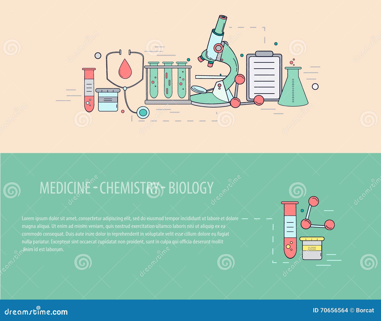Medical Science Chemistry Hand-drawn Design Stock Illustration ...