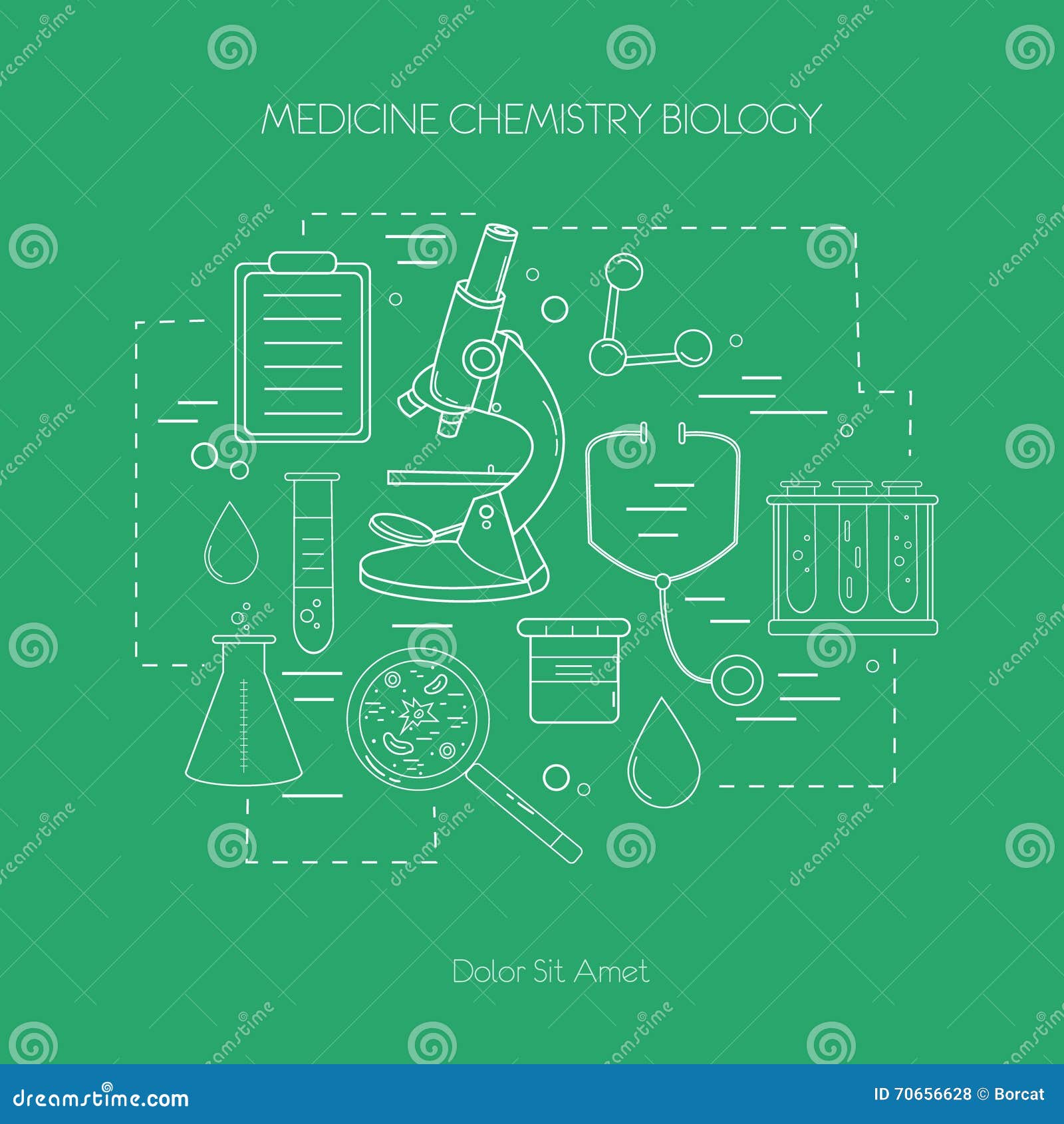 Medical Science Chemistry Hand-drawn Design Stock Illustration ...