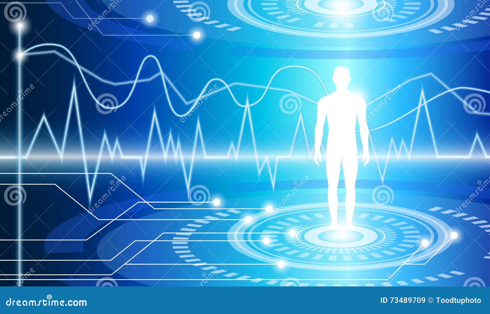 Medical science in future stock illustration. Illustration of care ...