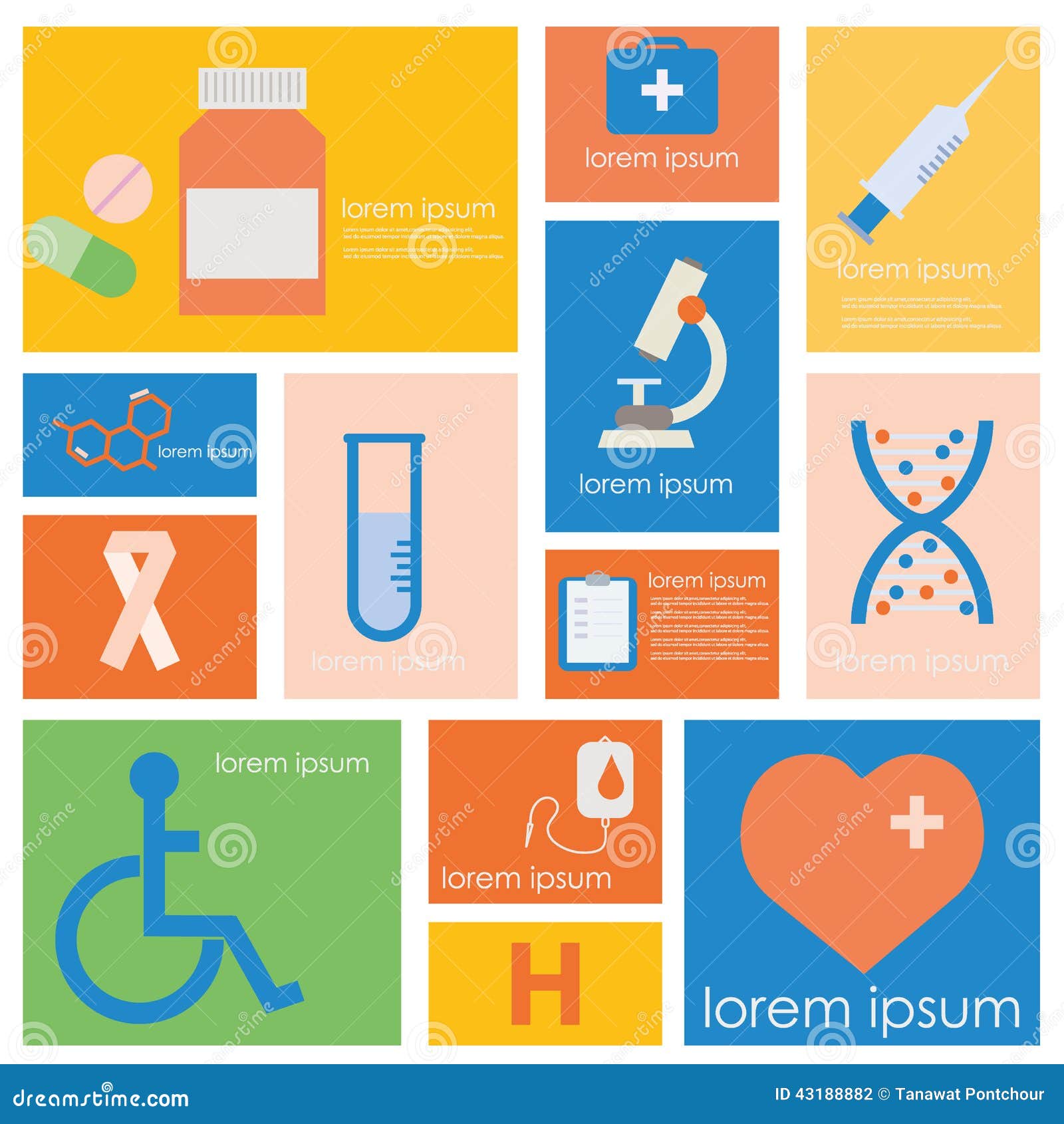 Medical Science and and Health Set. Stock Vector - Illustration of ...