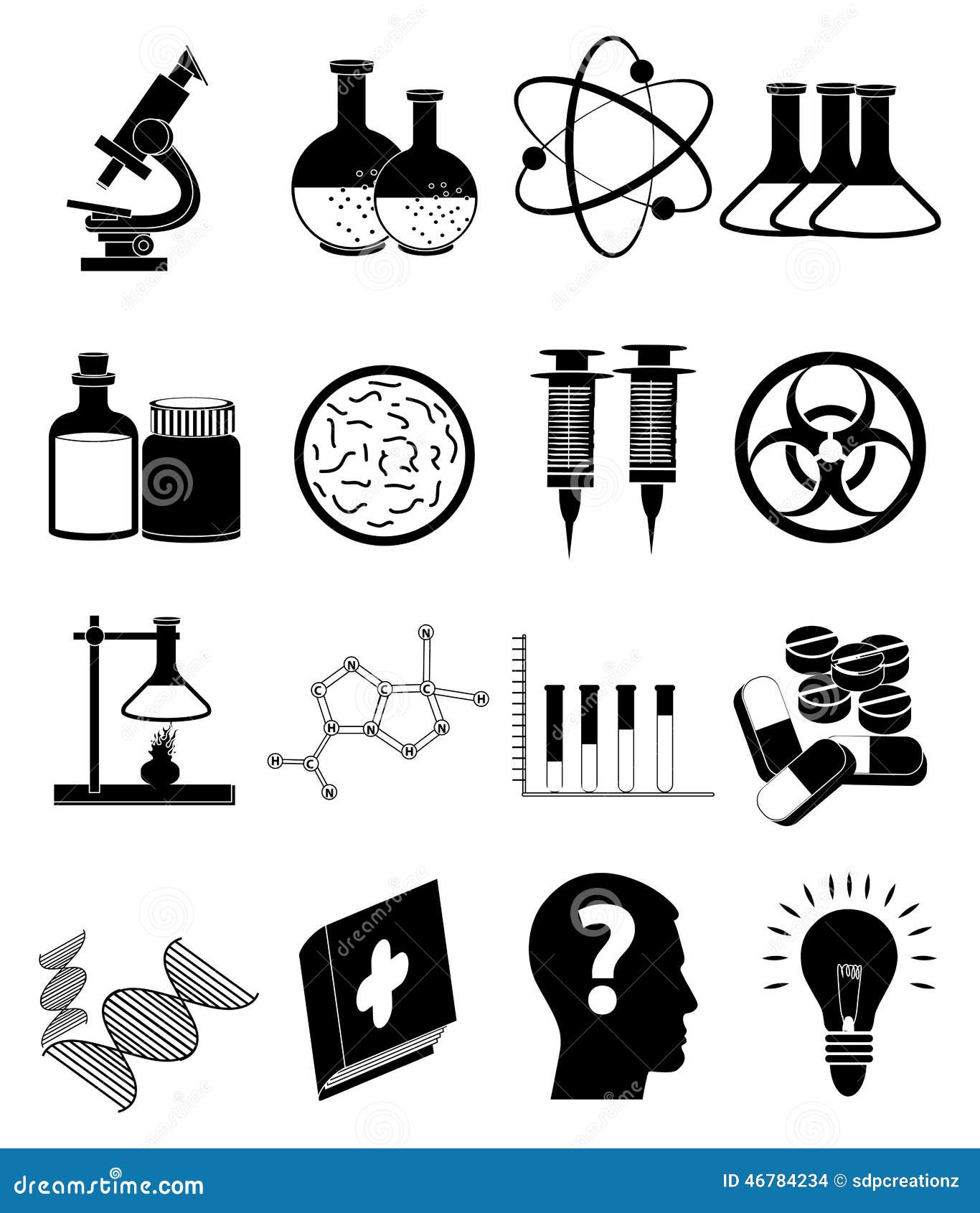 Medical science Icons Set stock vector. Illustration of cross - 46784234