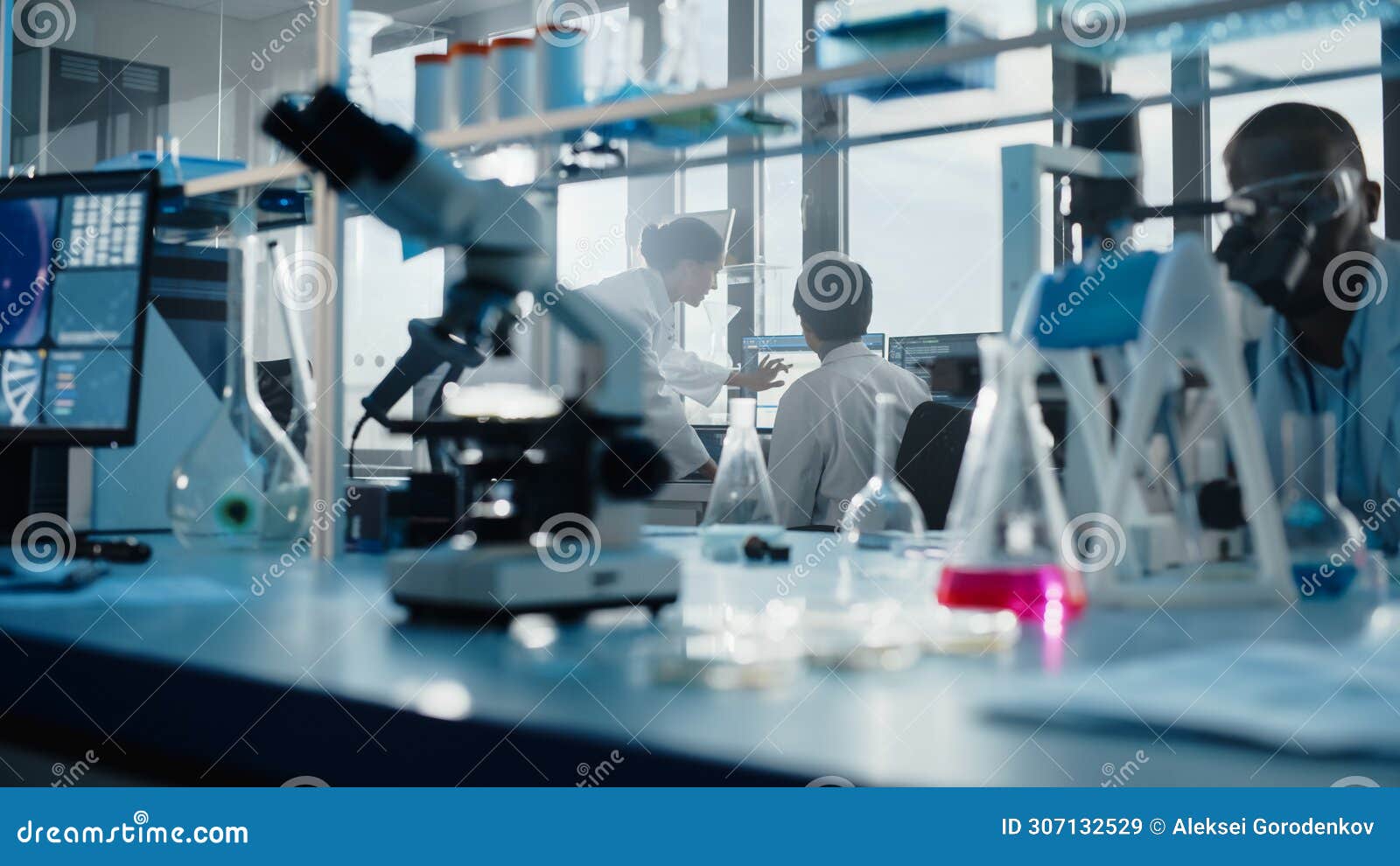 Medical Science Laboratory with Diverse Multi-Ethnic Team of ...