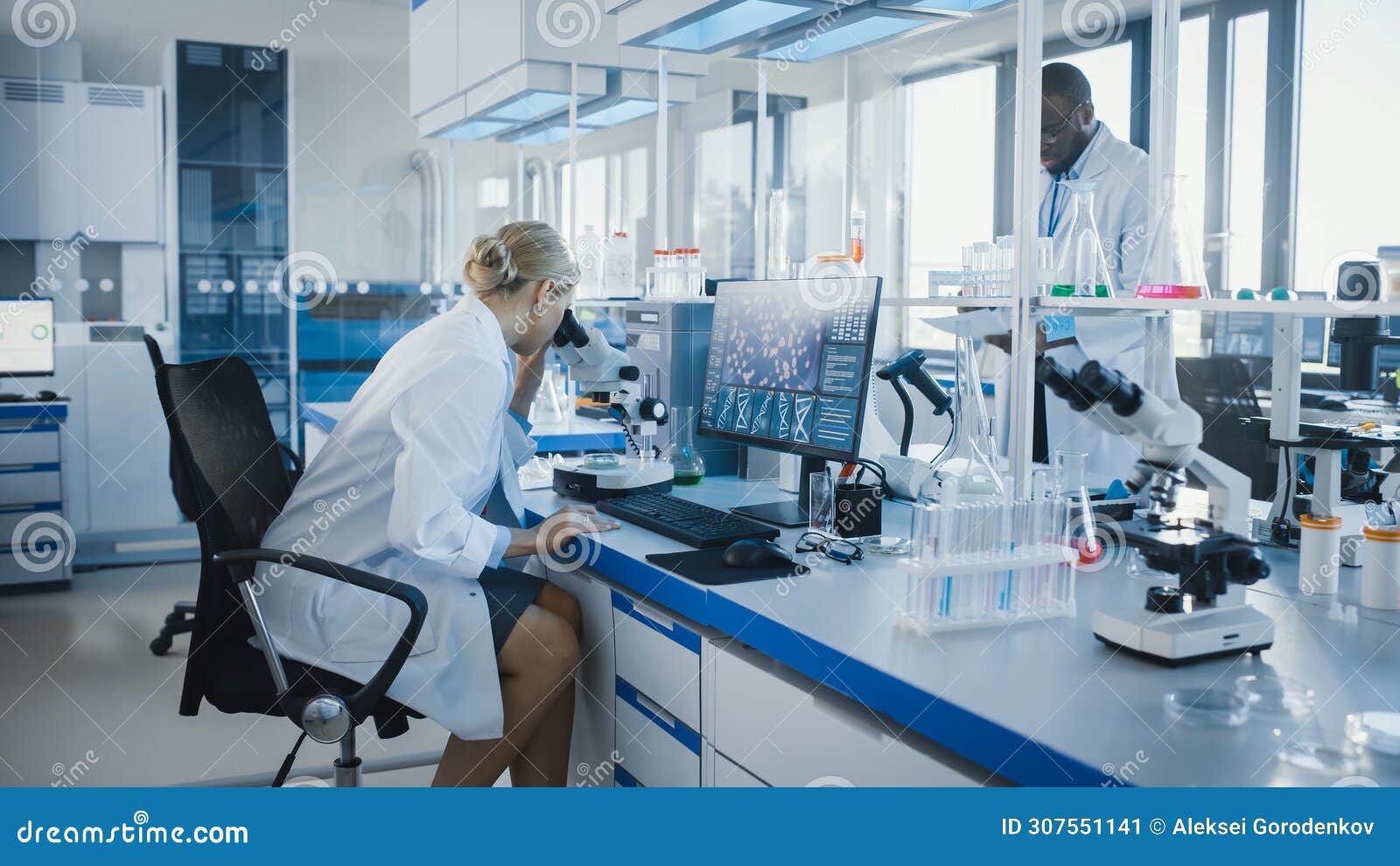 Medical Science Laboratory with Diverse Team of Biochemistry Scientists ...