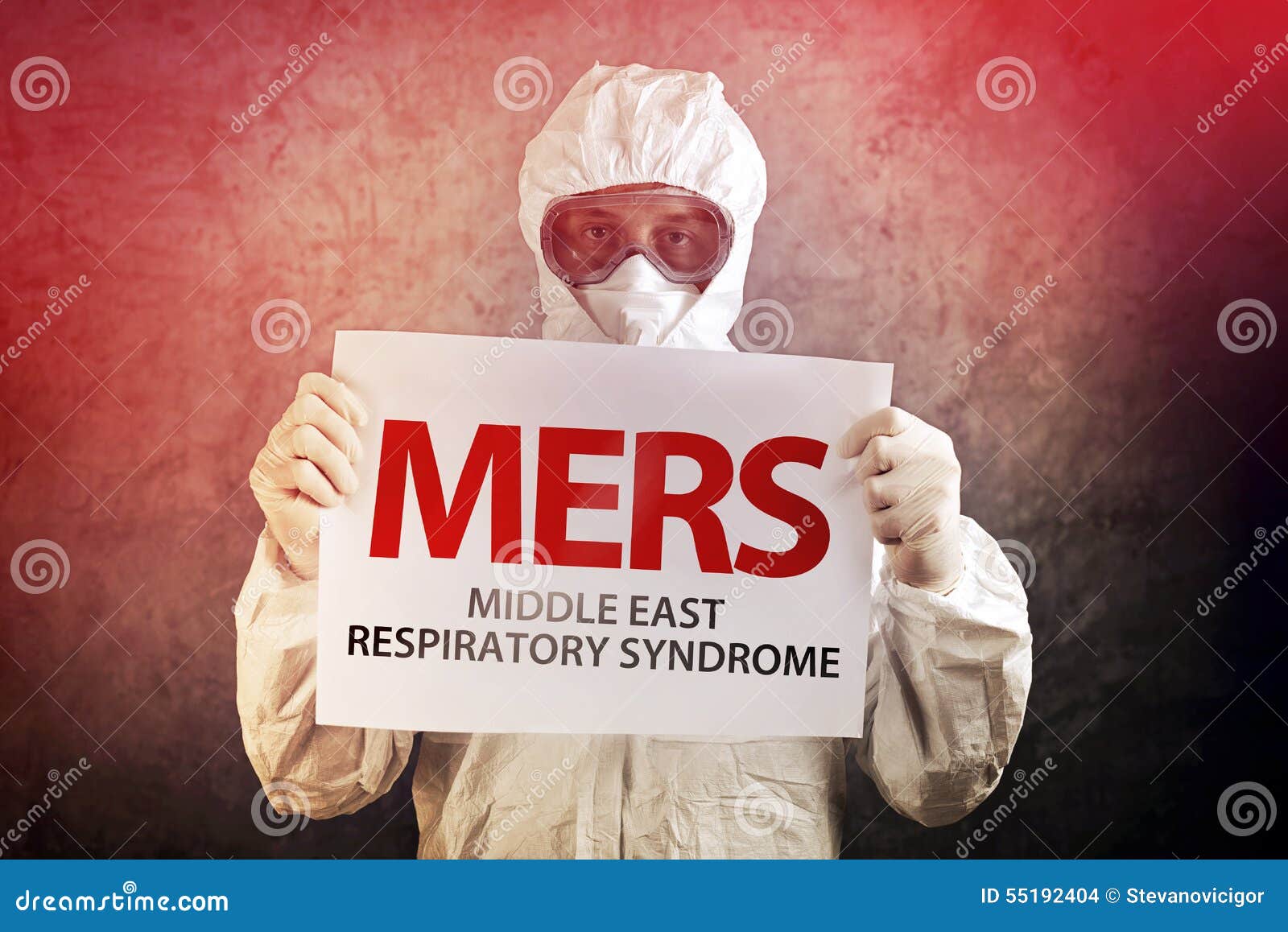 Medical Scientist Holding MERS Banner Stock Photo - Image of east ...