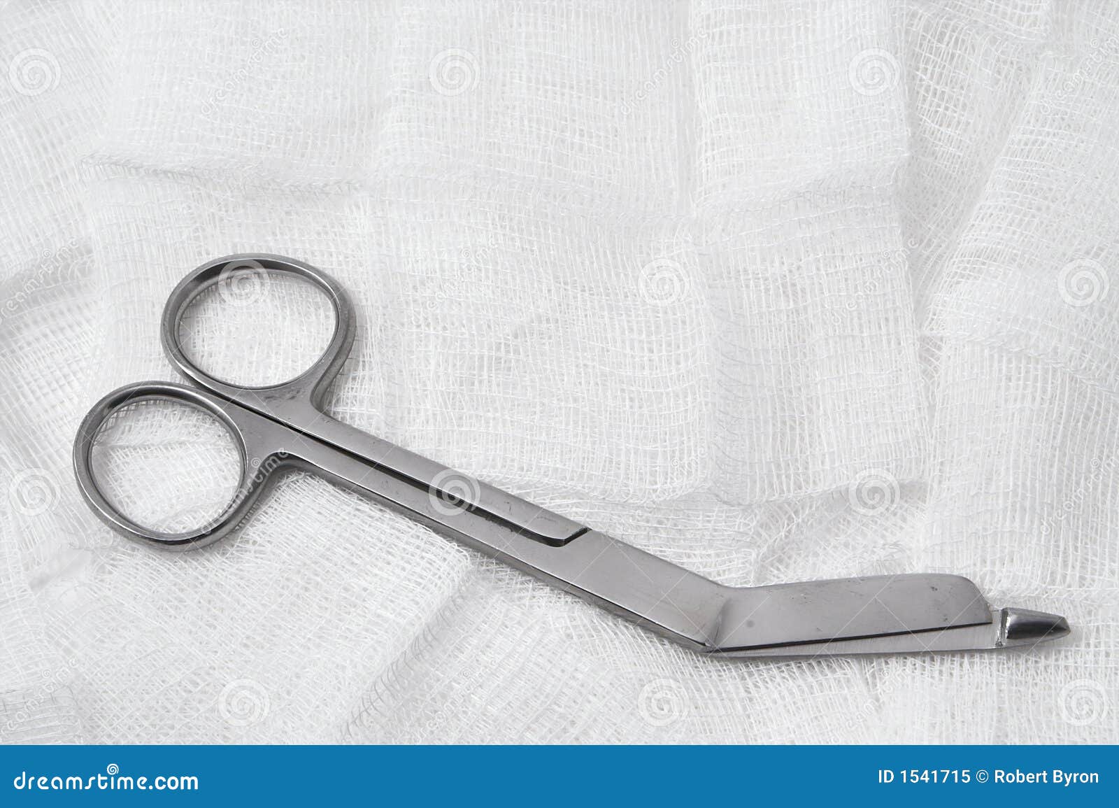 Medical Scissors and Gauze. Stock Image - Image of bandage, wound: 1541715