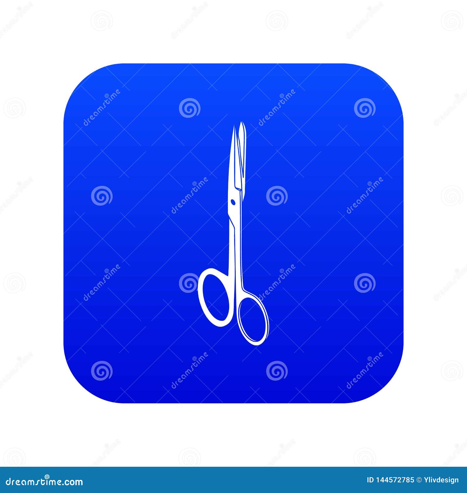 Medical Scissors Icon Blue Vector Stock Vector - Illustration of ...