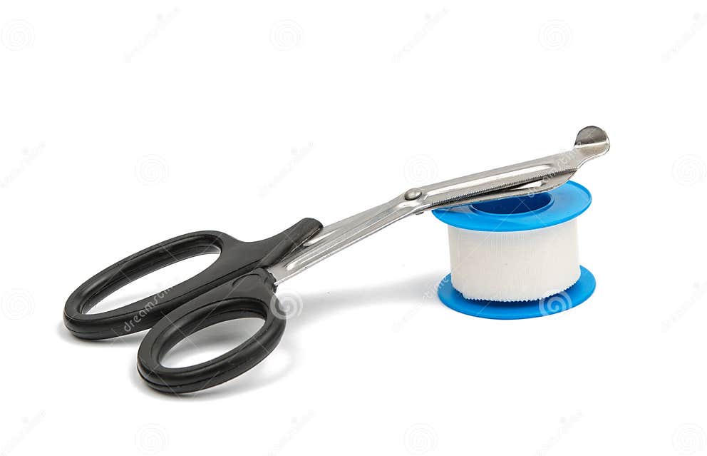 Medical Scissors with Plaster Stock Image - Image of sticking, tool ...