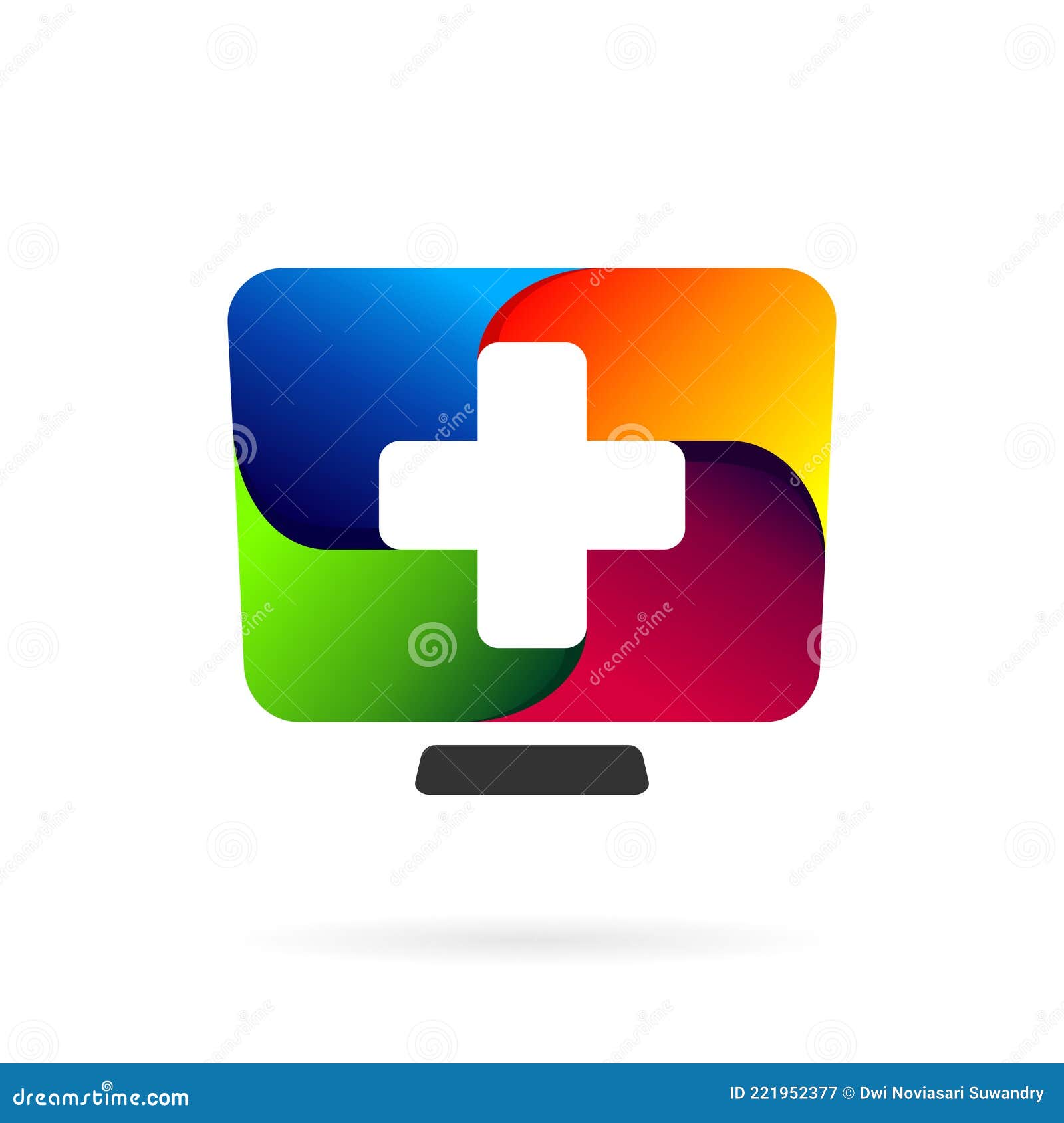 Healthy Screen Lmedia Logo Design Template Stock Vector - Illustration ...