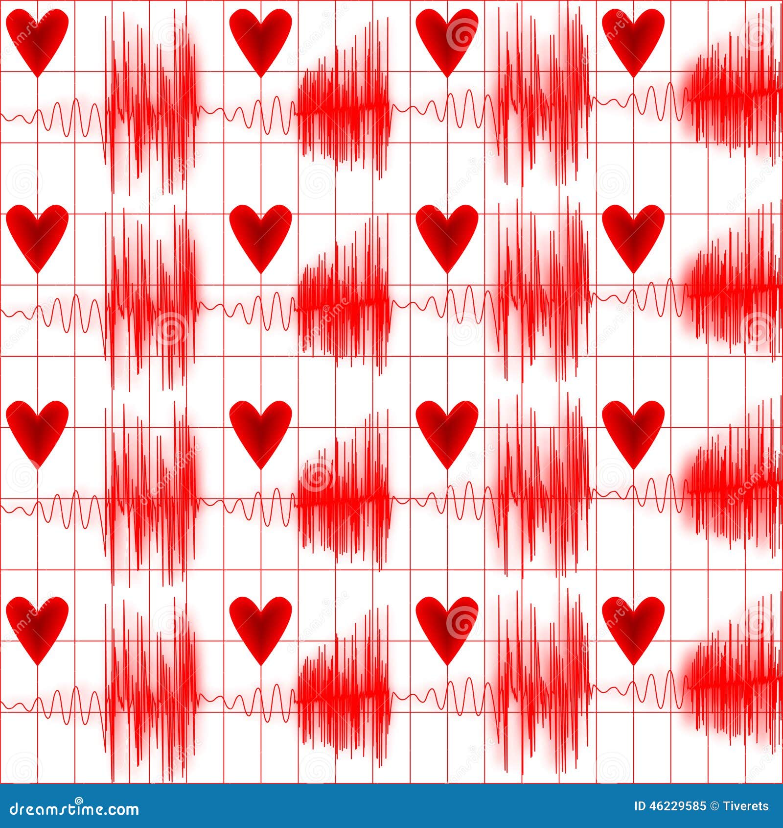 Medical Seamless Pattern Cardiogram Stock Vector - Illustration of ...