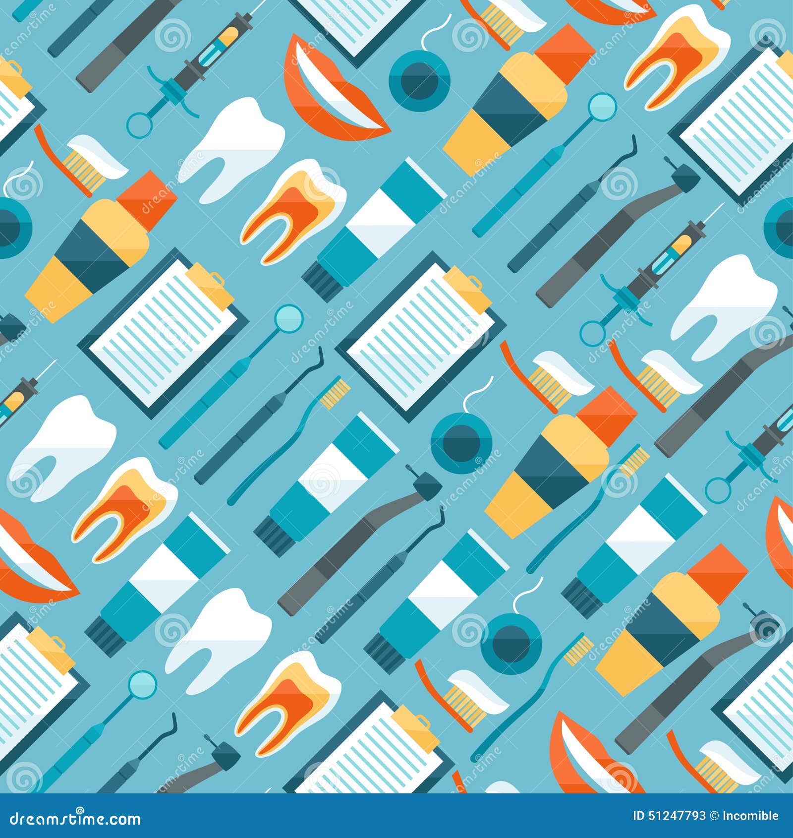 Medical Seamless Pattern with Dental Equipment Stock Vector ...
