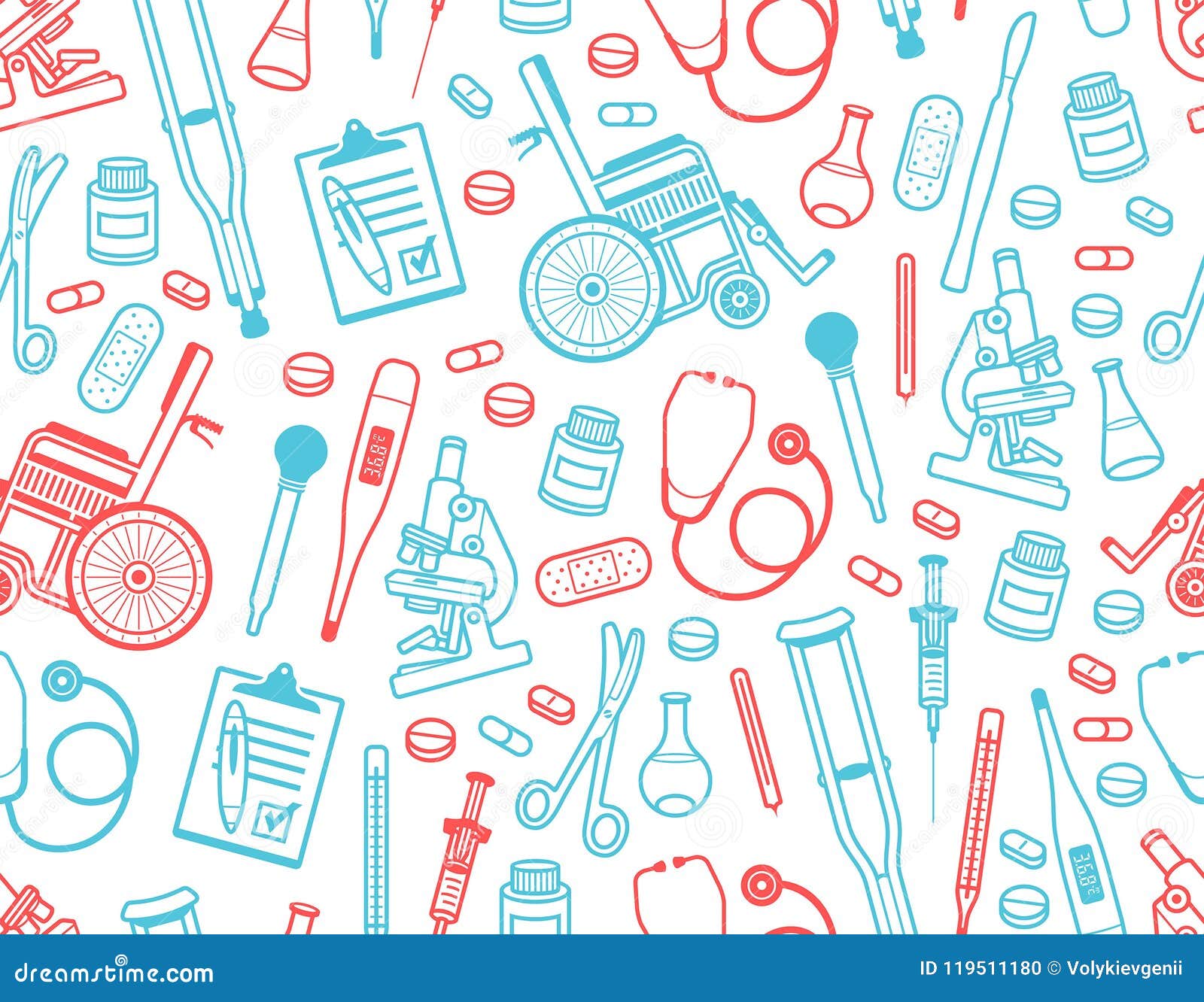 Medical seamless pattern stock vector. Illustration of hospital - 119511180