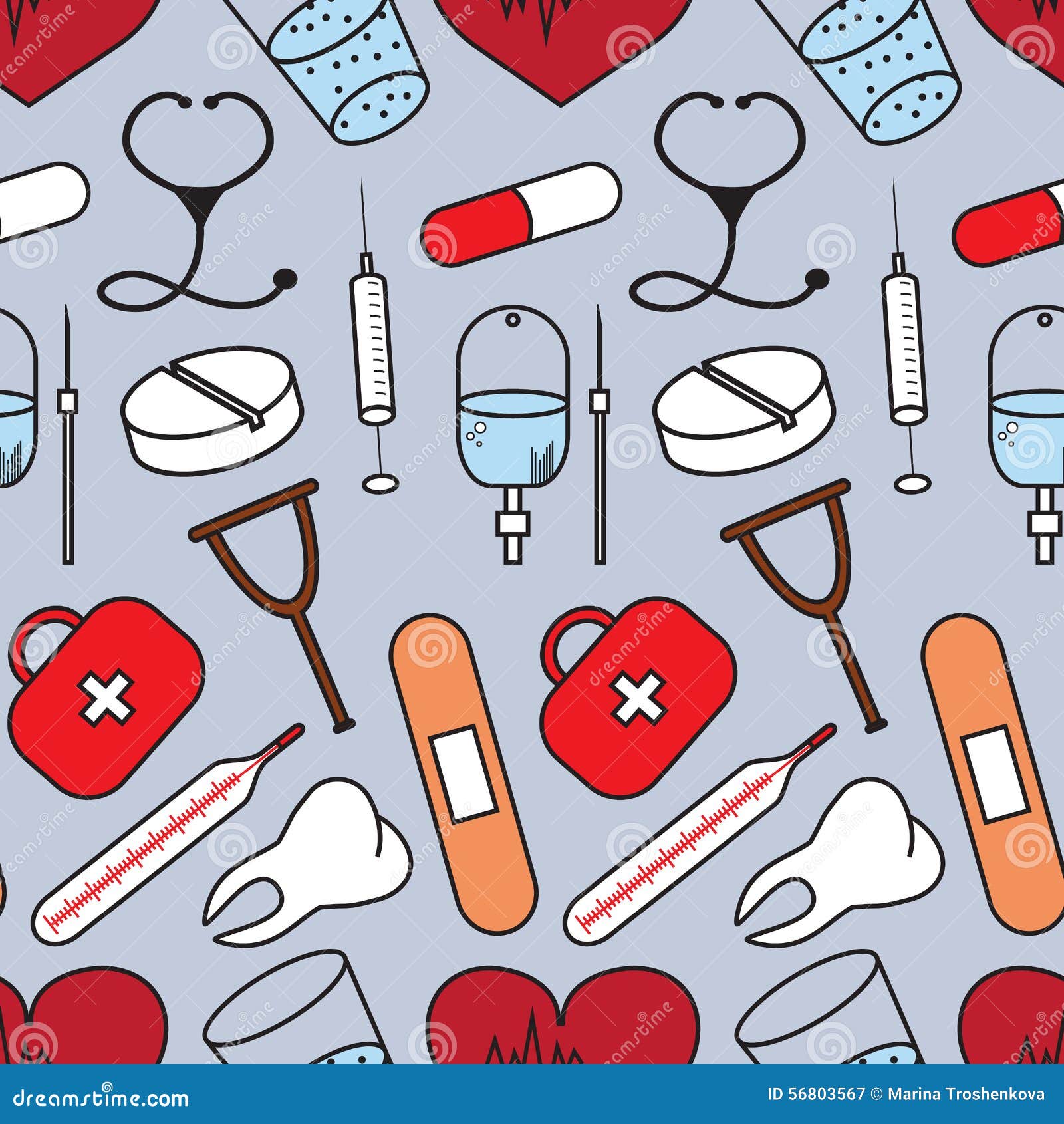 Medical seamless pattern stock vector. Illustration of silhouette ...