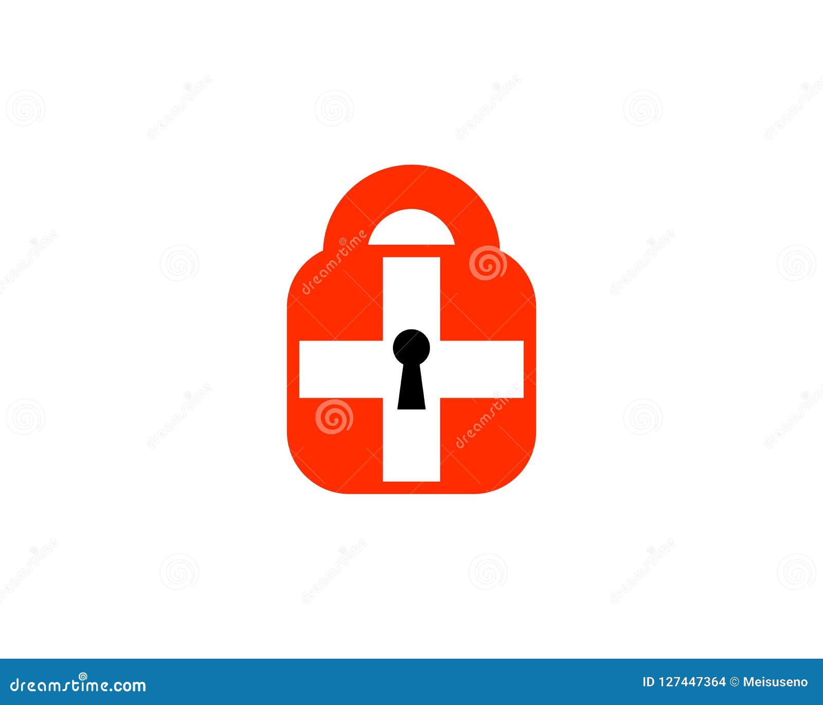 Medical Security Lock Icon Logo Design Element Stock Vector ...