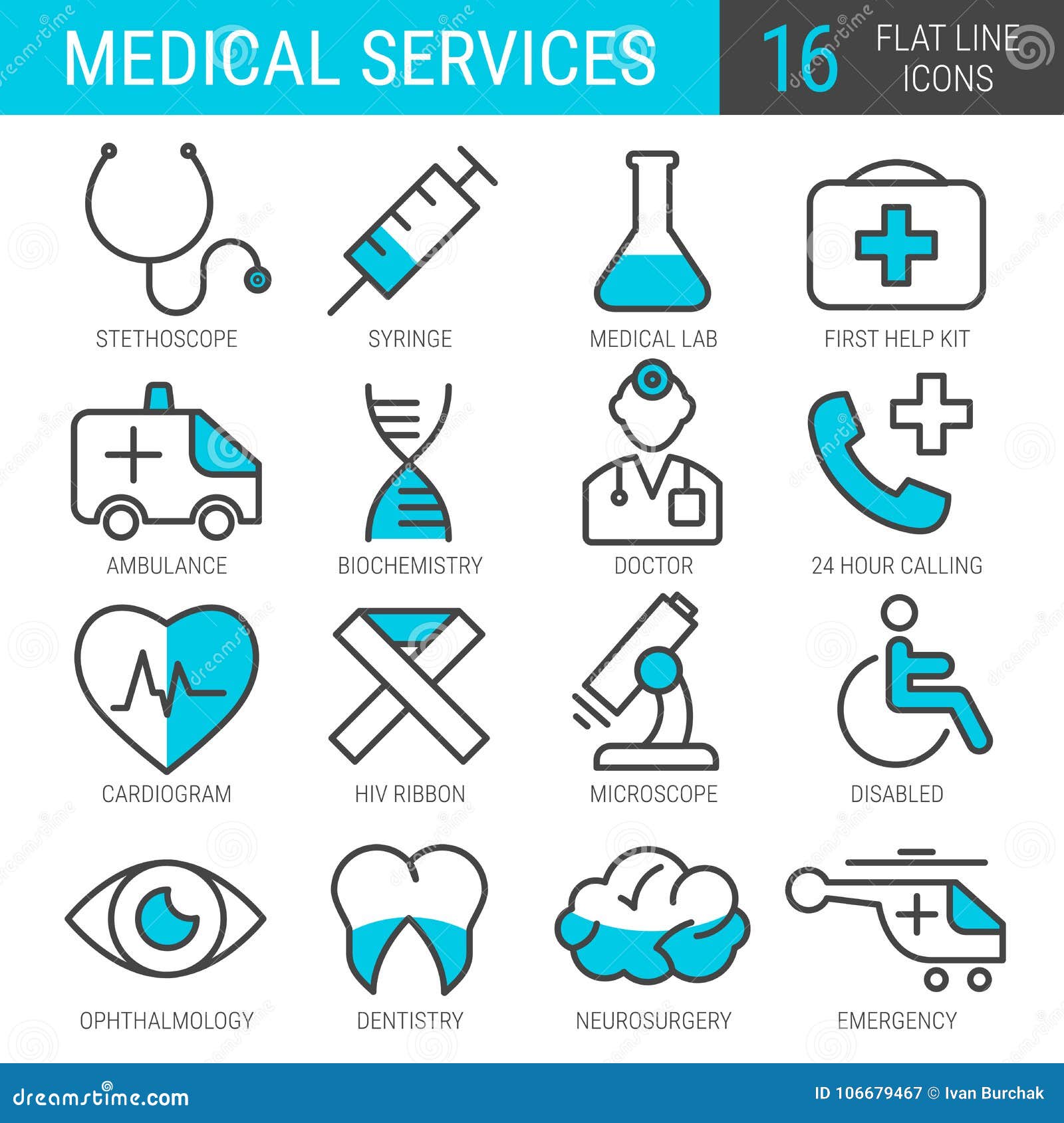 Medical Services Line Icon Set Stock Vector - Illustration of ...