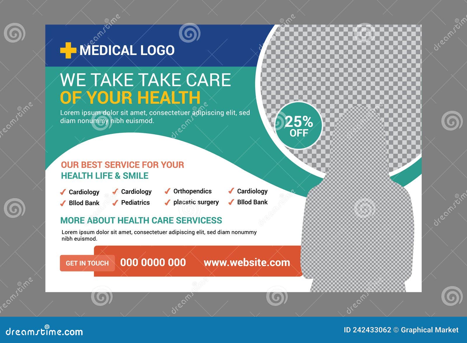 Medical Services Flyer Design Template Stock Vector - Illustration of ...