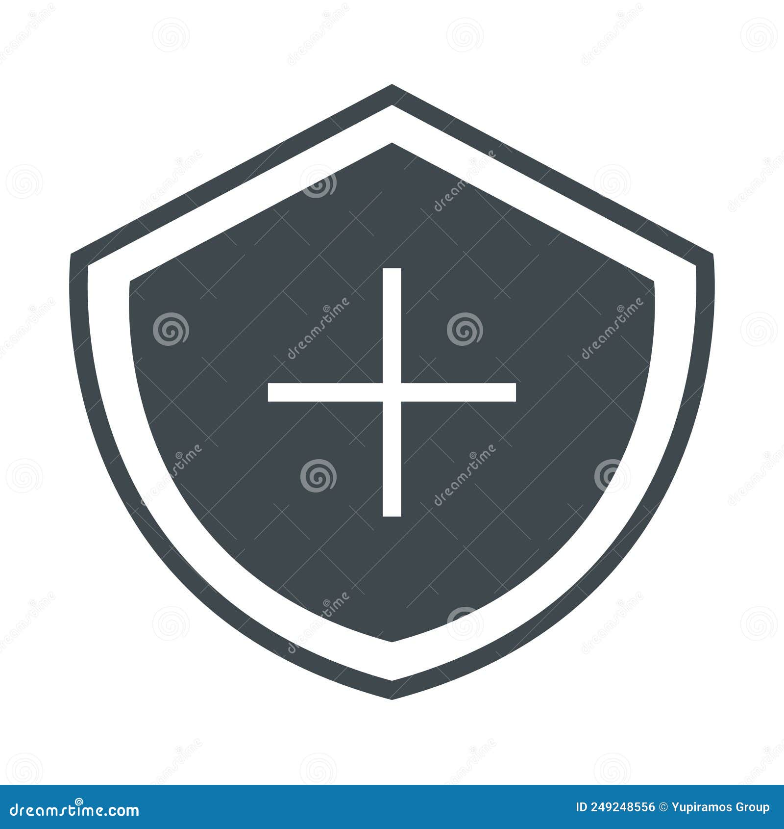 Medical shield with cross stock vector. Illustration of medical - 249248556