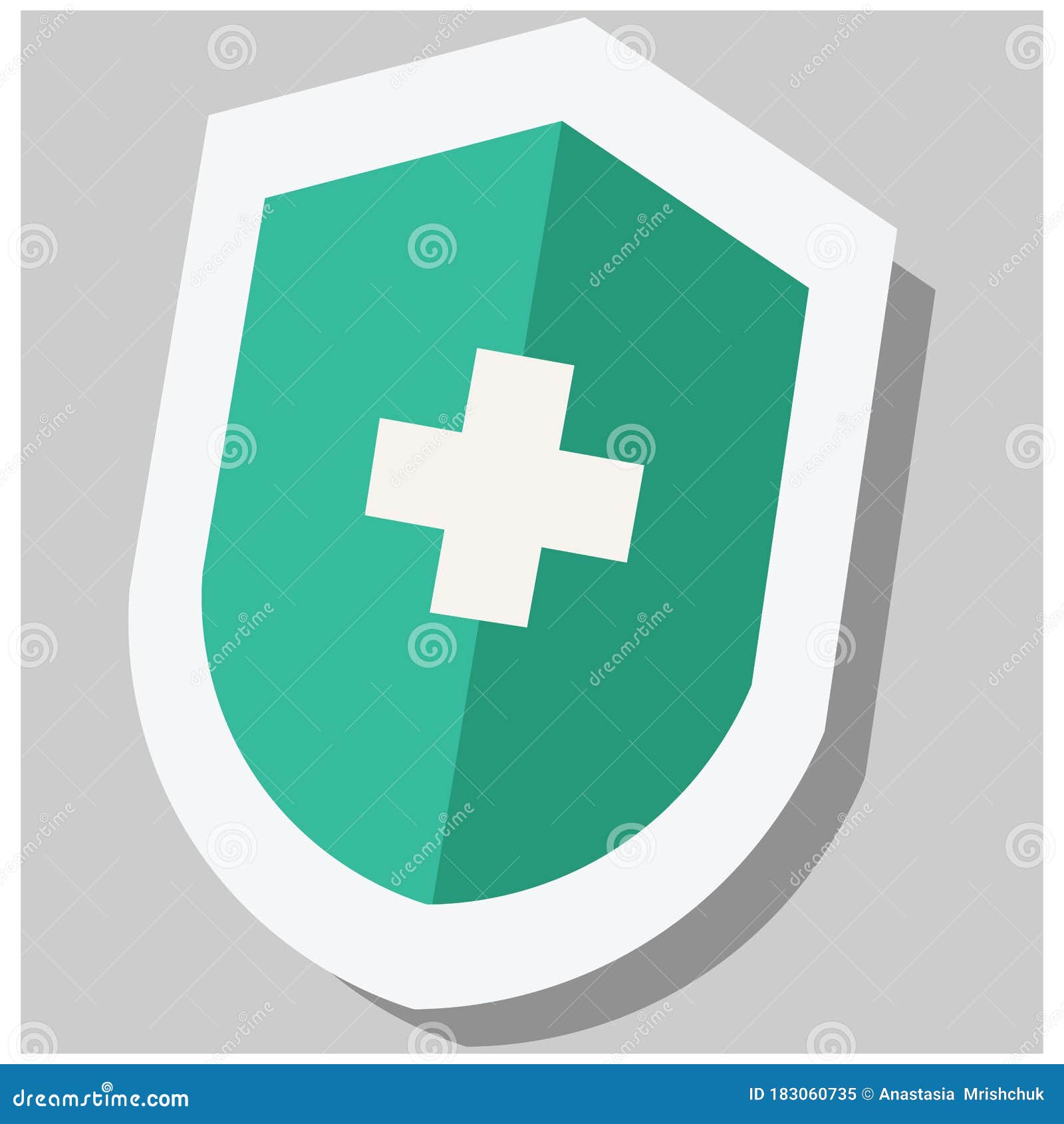 Medical Shield Icon on Gray Background. Vector Illustration Stock ...