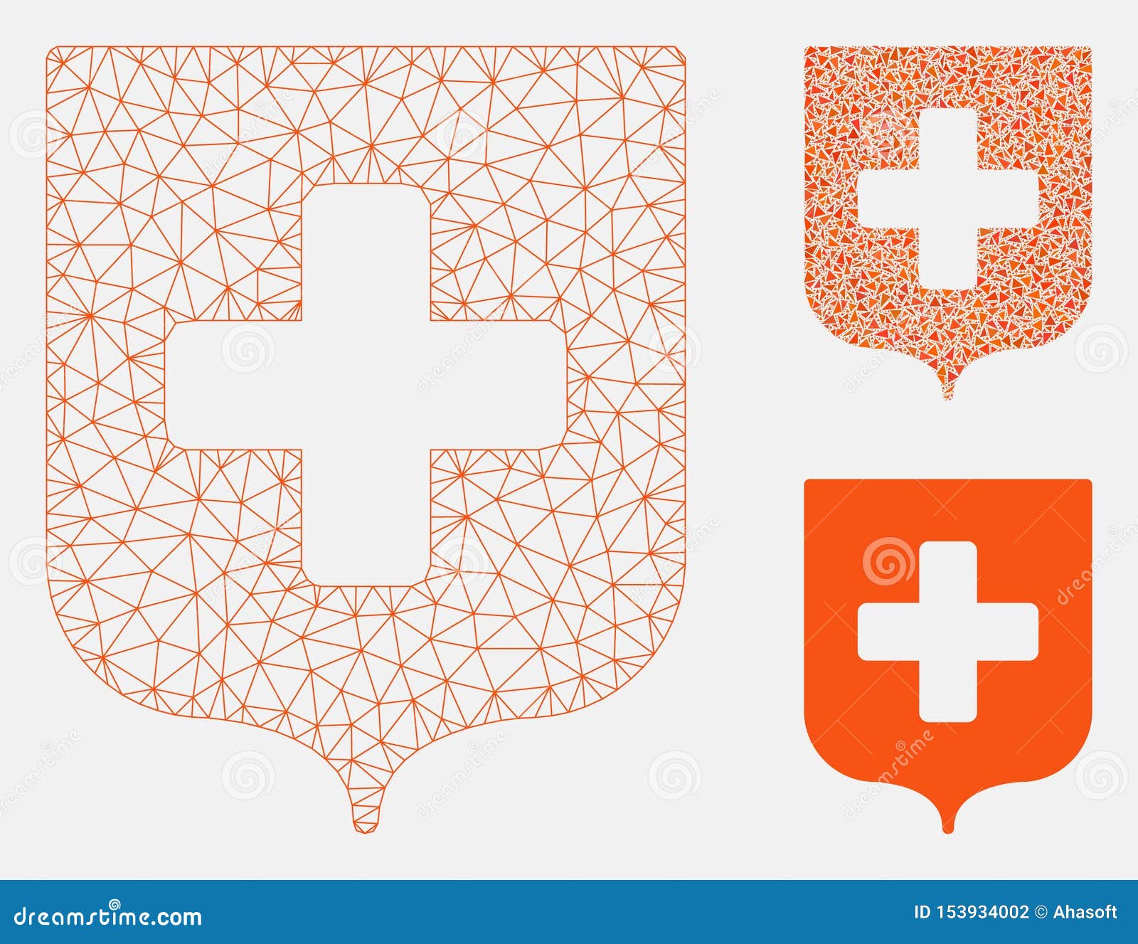 Medical Shield Vector Mesh Network Model and Triangle Mosaic Icon Stock ...