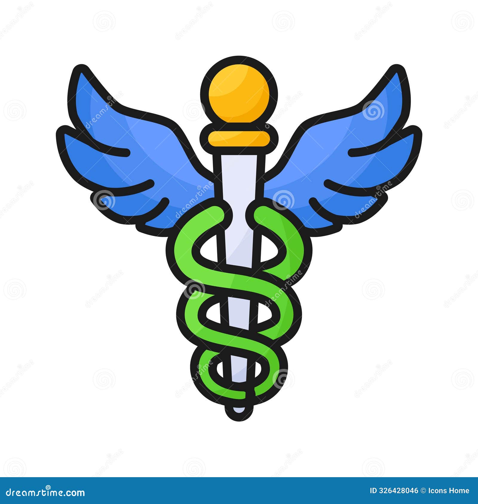 Caduceus Icon Symbol Sign Vector Illustration | CartoonDealer.com ...