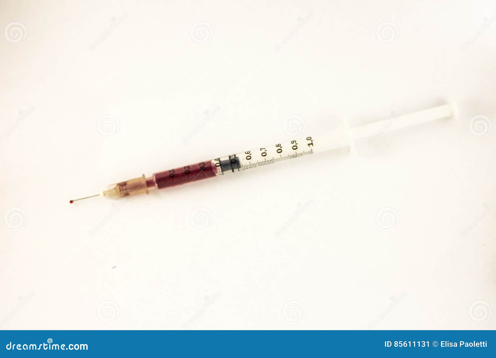 Medical siringe blood stock image. Image of care, test - 85611131