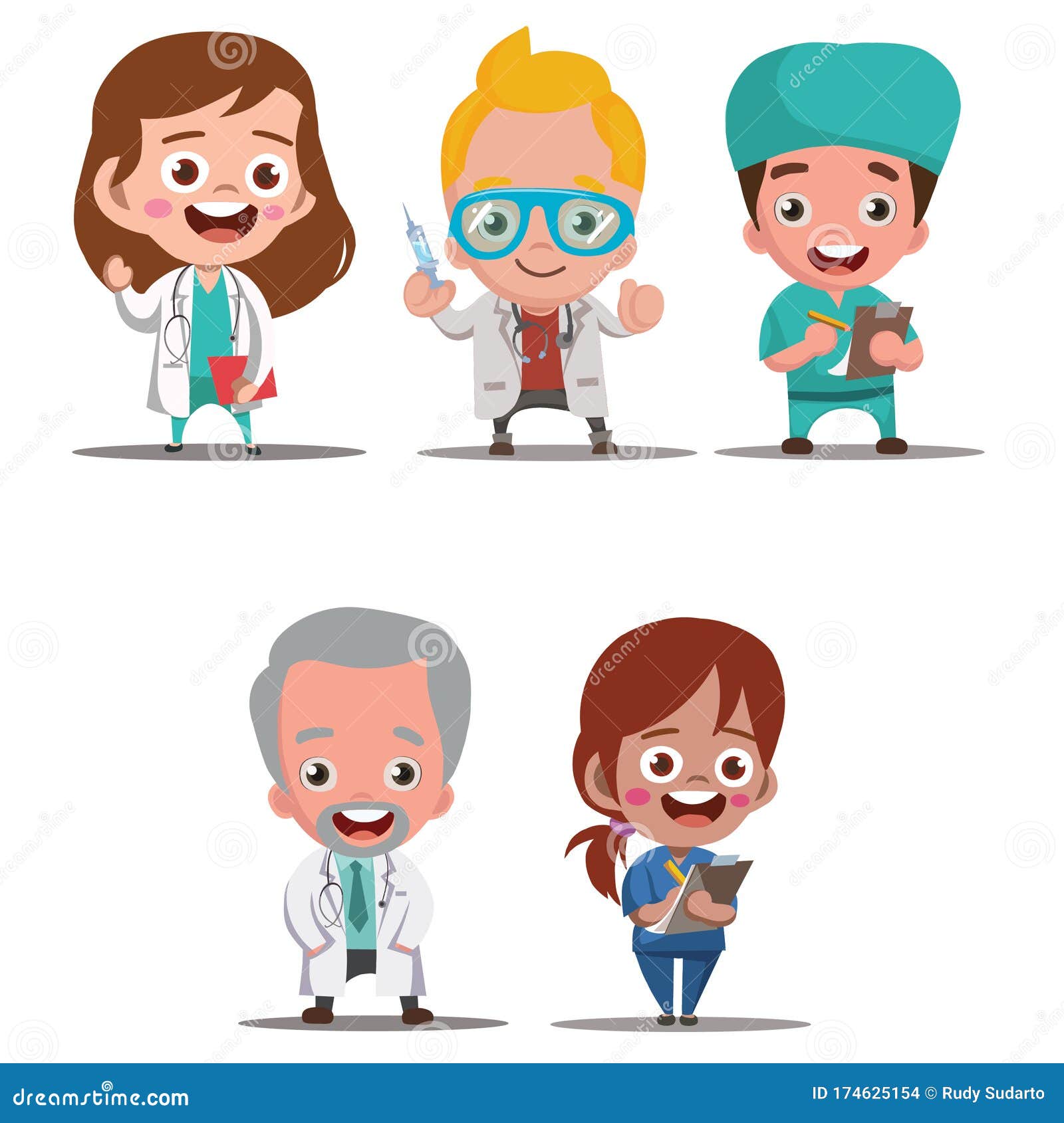 Medical Staff Cartoon Character Stock Vector - Illustration of doctor ...