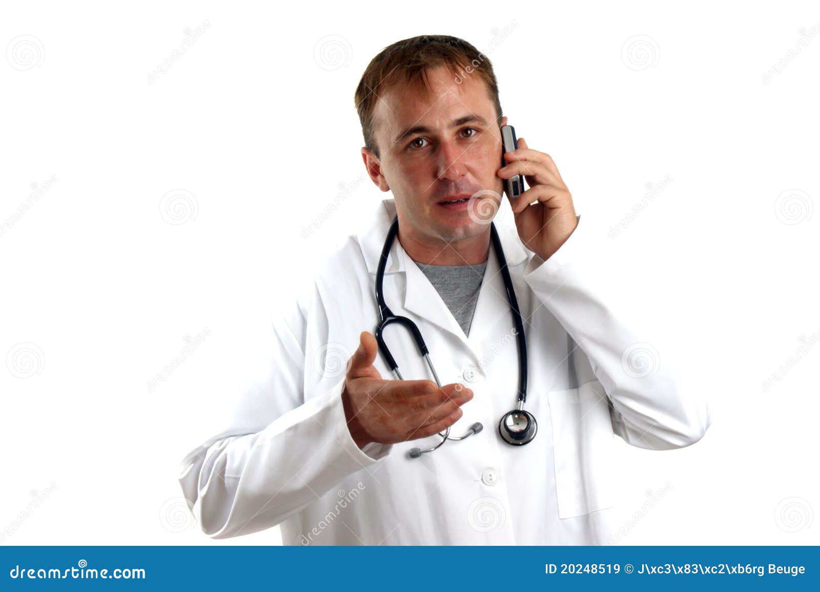 Medical Staff Gestures during a Phone Call Stock Image - Image of ...