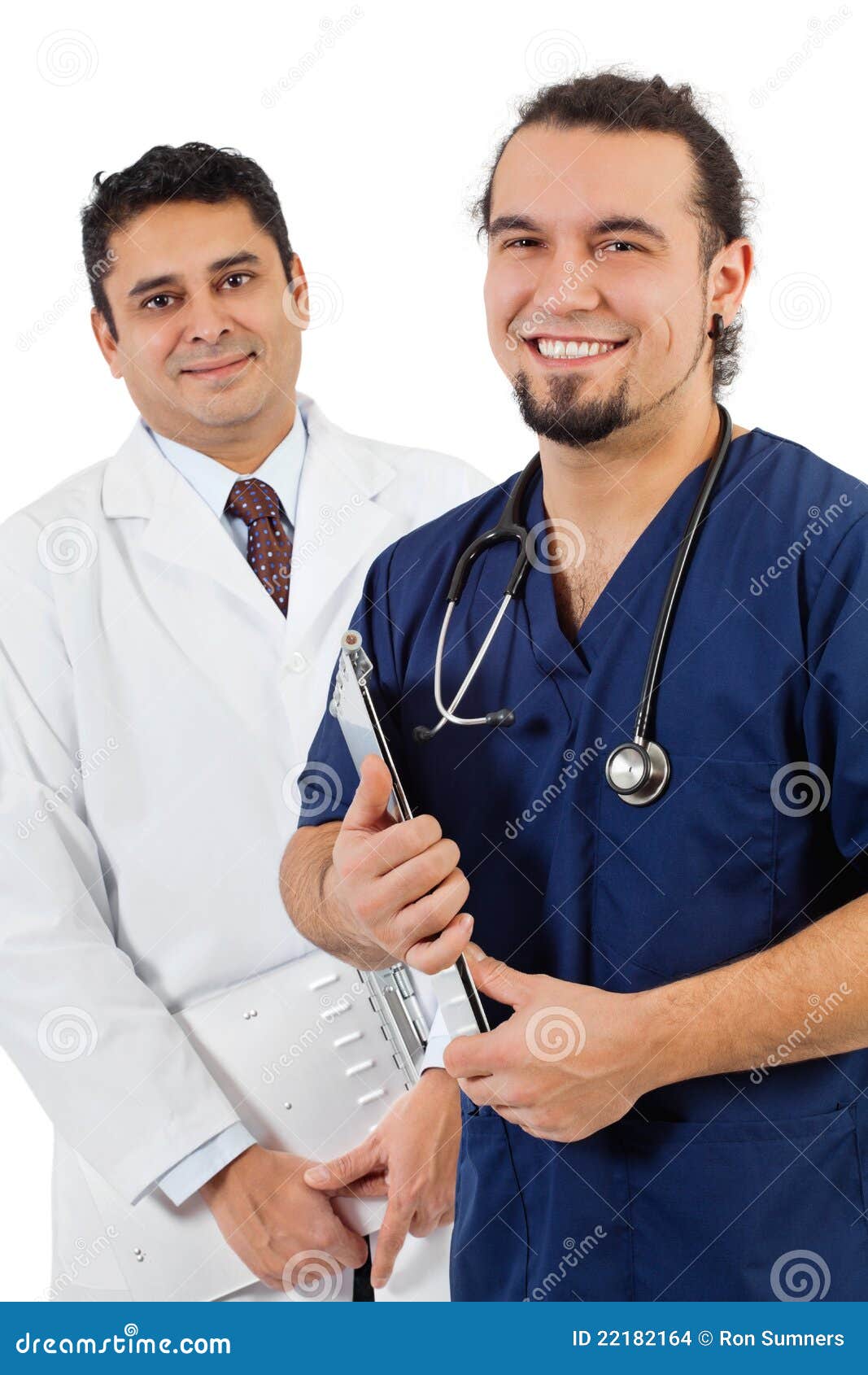 Medical staff smiling stock photo. Image of clipboard - 22182164